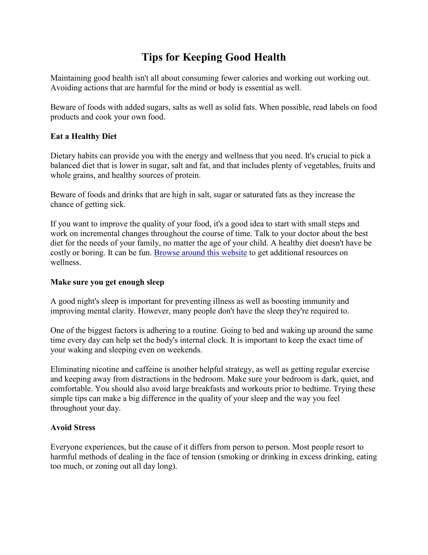 Tips for Keeping Good Health.pdf | DocDroid