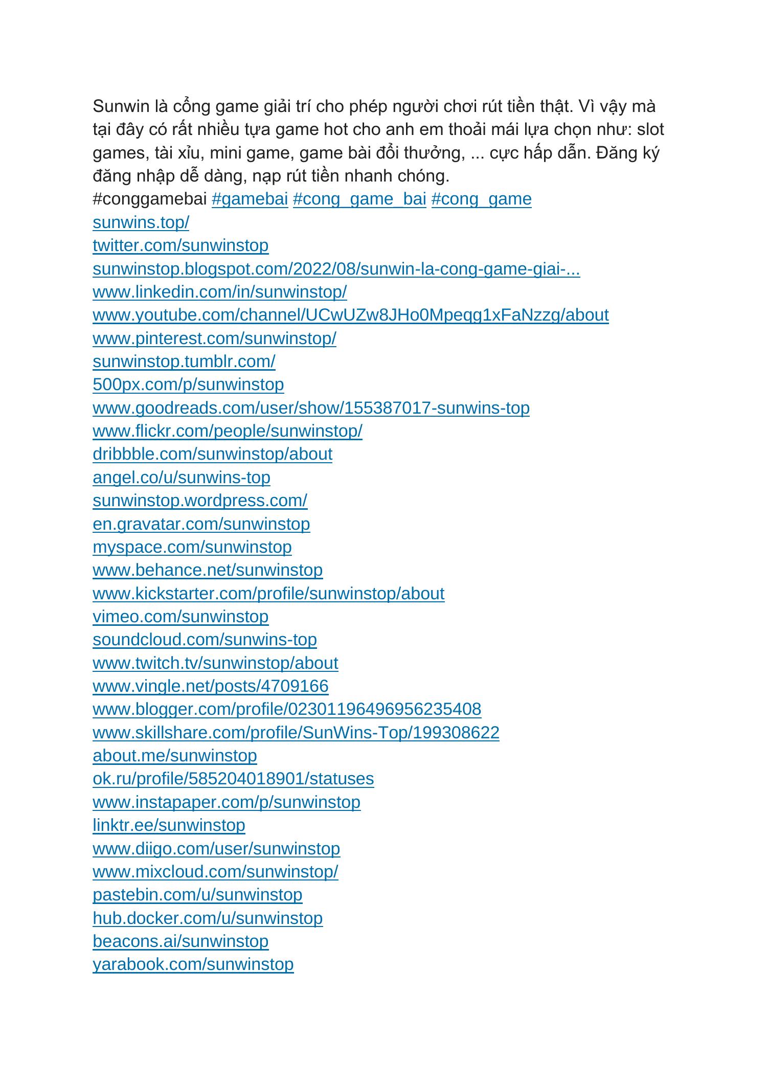 Sunwin là cổng game giải trí cho phép người chơi rút tiền thật.docx | DocDroid