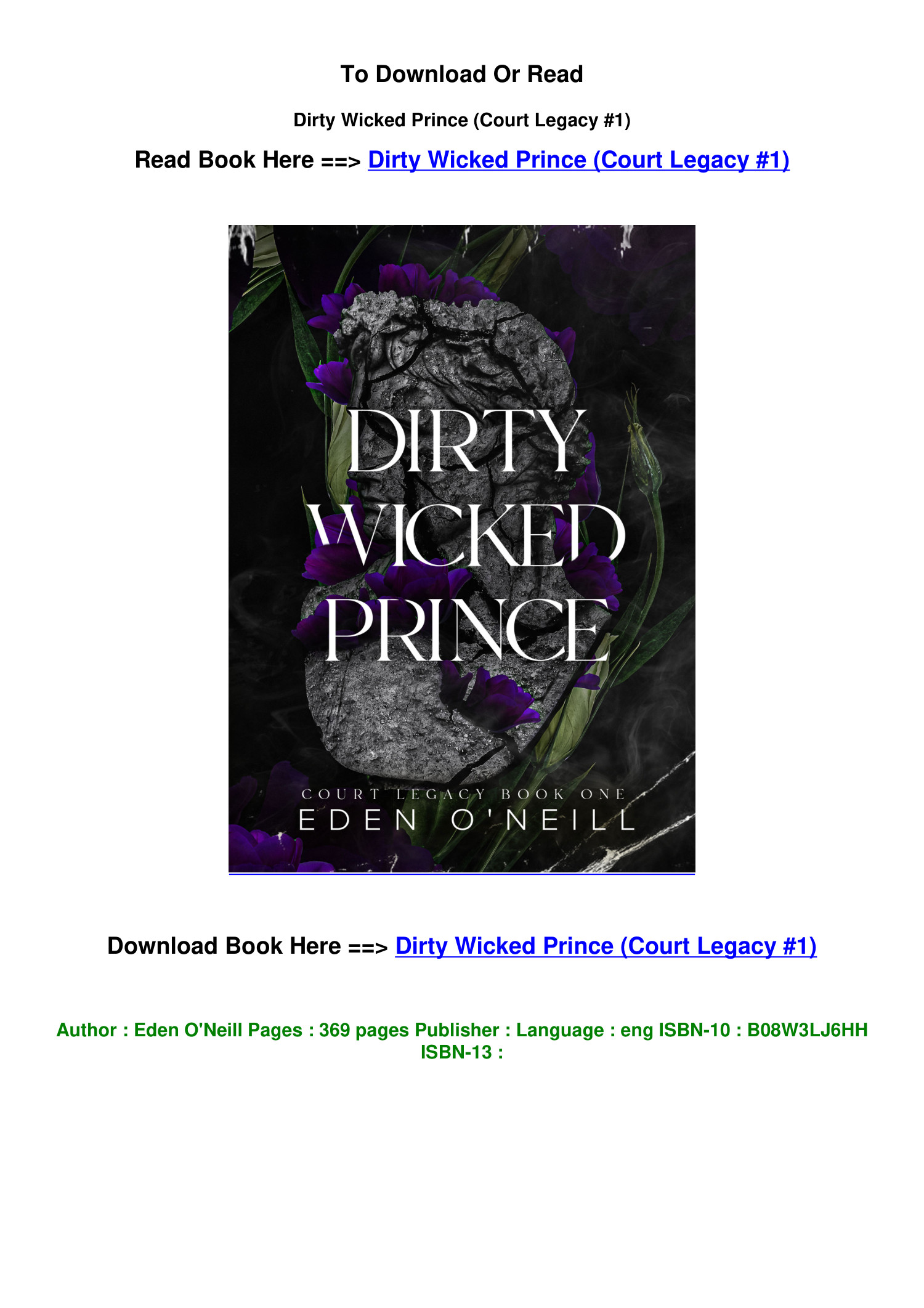 Pdf download Dirty Wicked Prince Court Legacy 1 by Eden O Neill.pdf | DocDroid