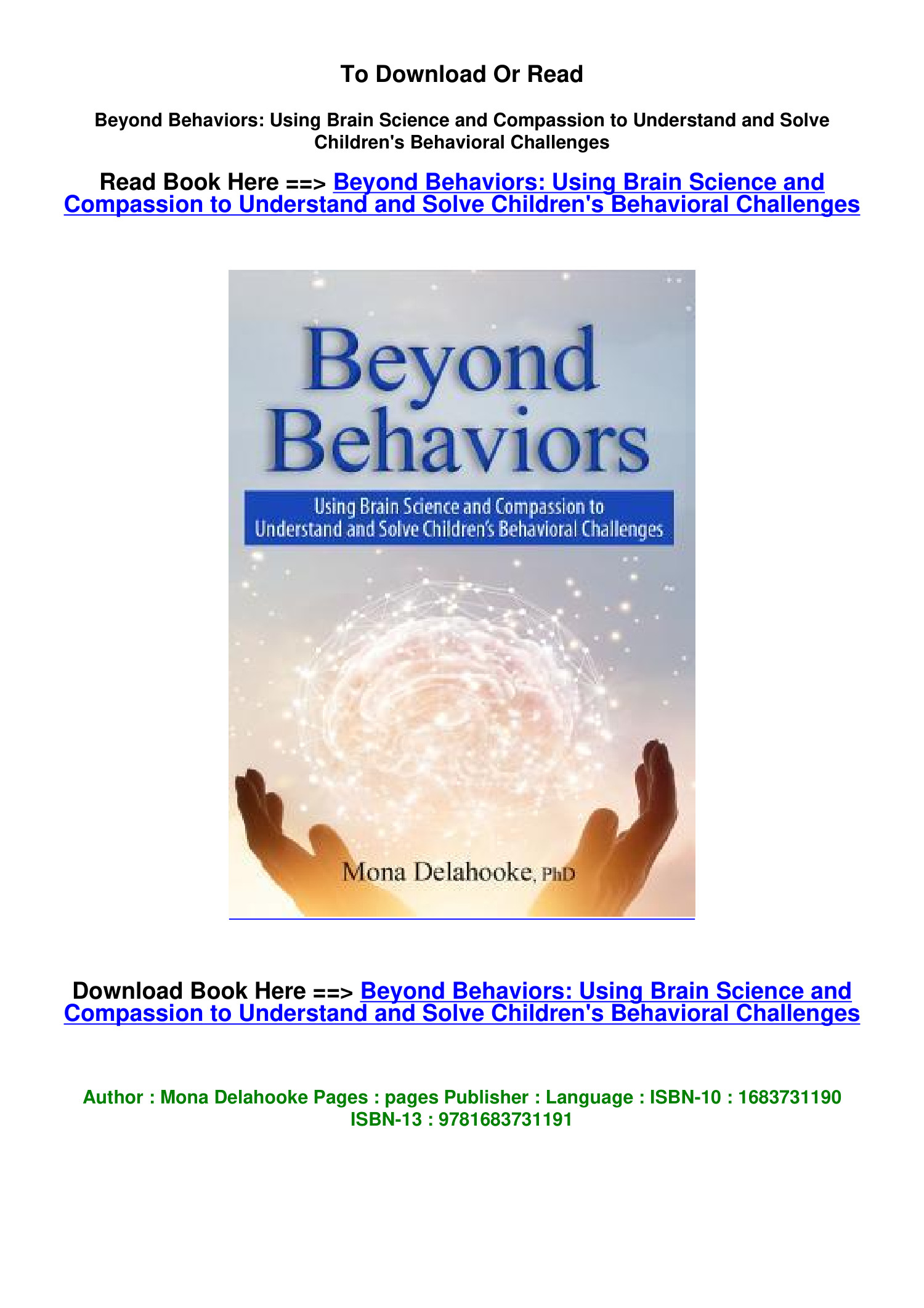 pdf Download Beyond Behaviors Using Brain Science and Compassion to .pdf | DocDroid