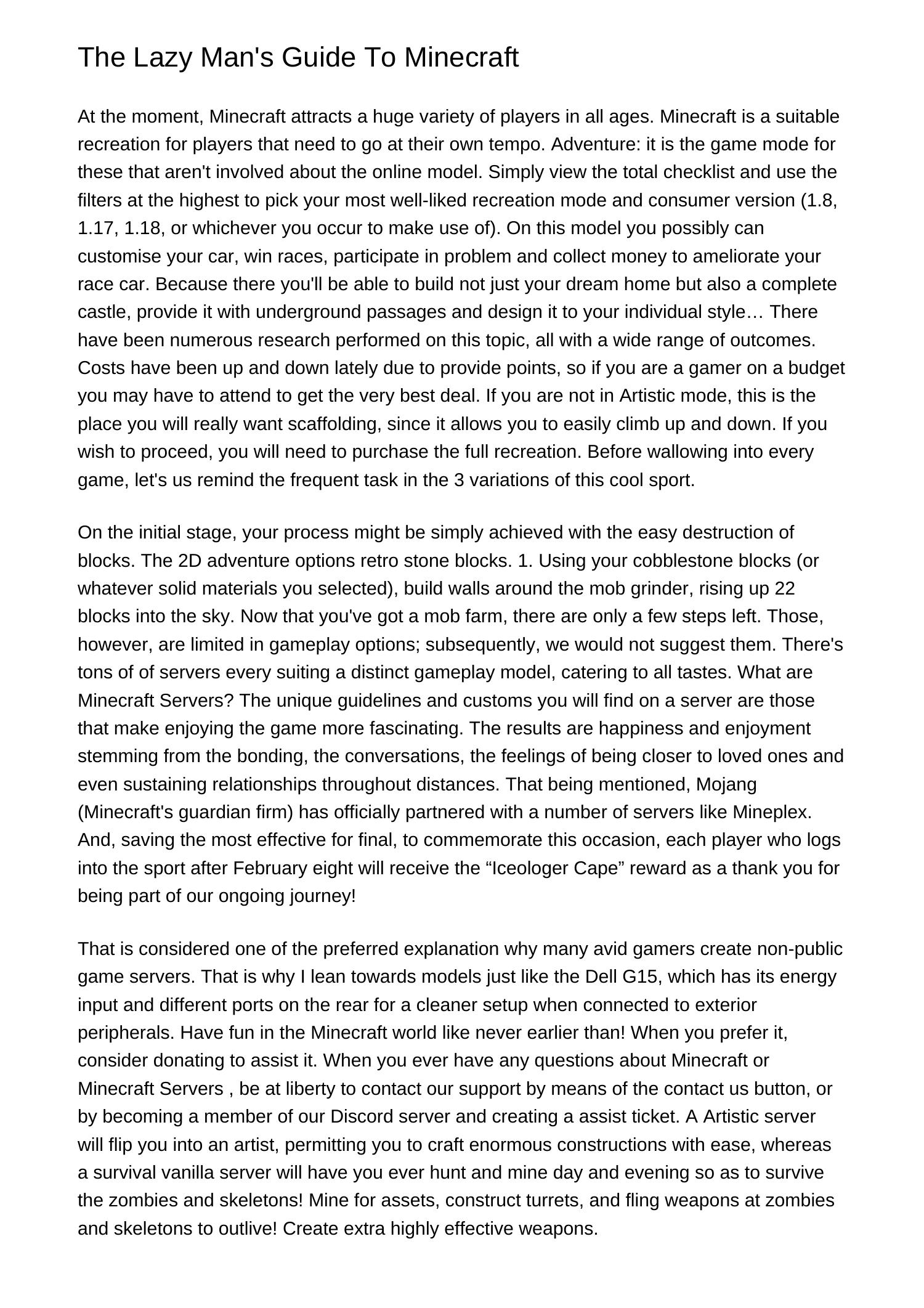 The Lazy Mans Guide To Minecraftqqtag.pdf.pdf | DocDroid