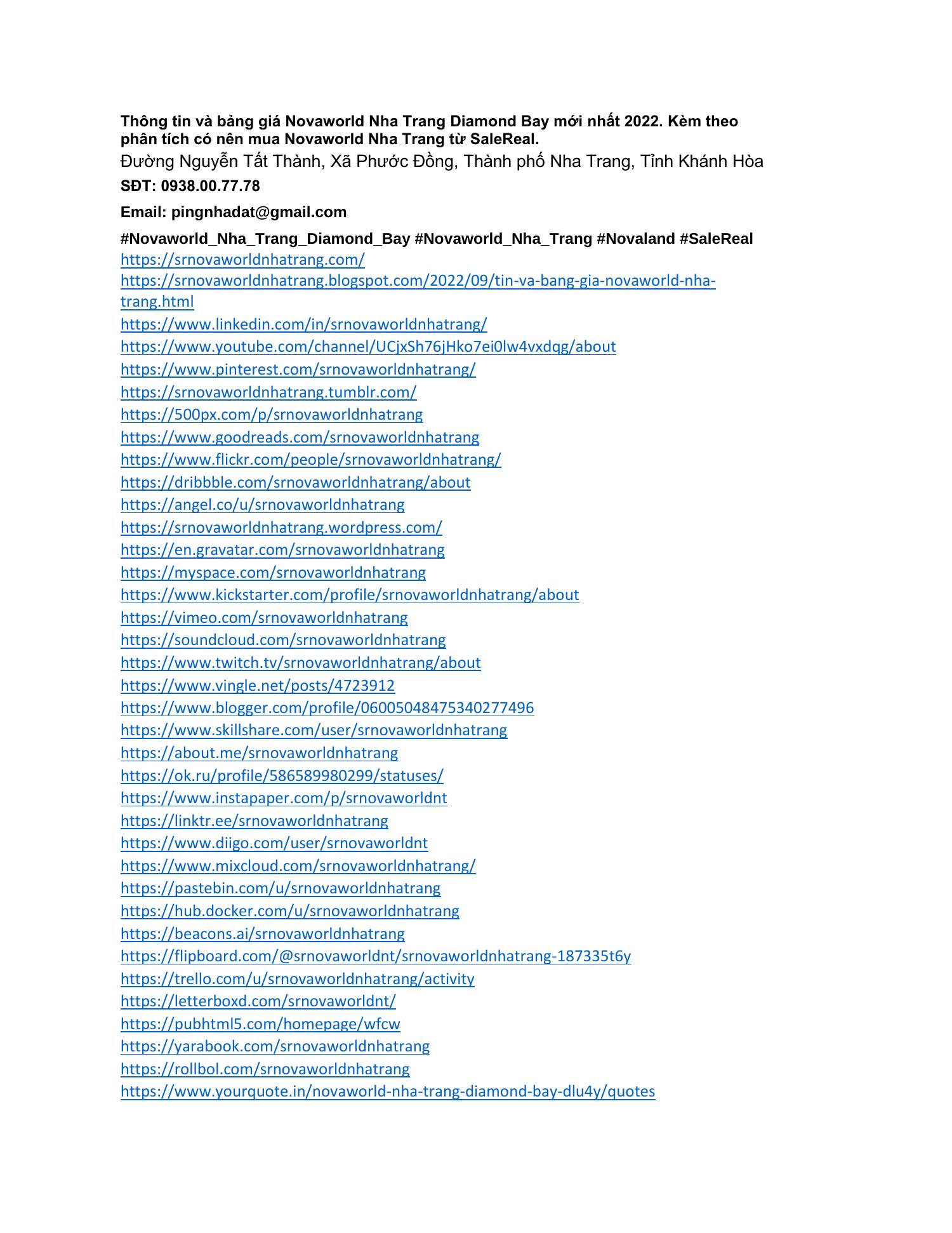 Novaworld Nha Trang Diamond Bay.docx | DocDroid