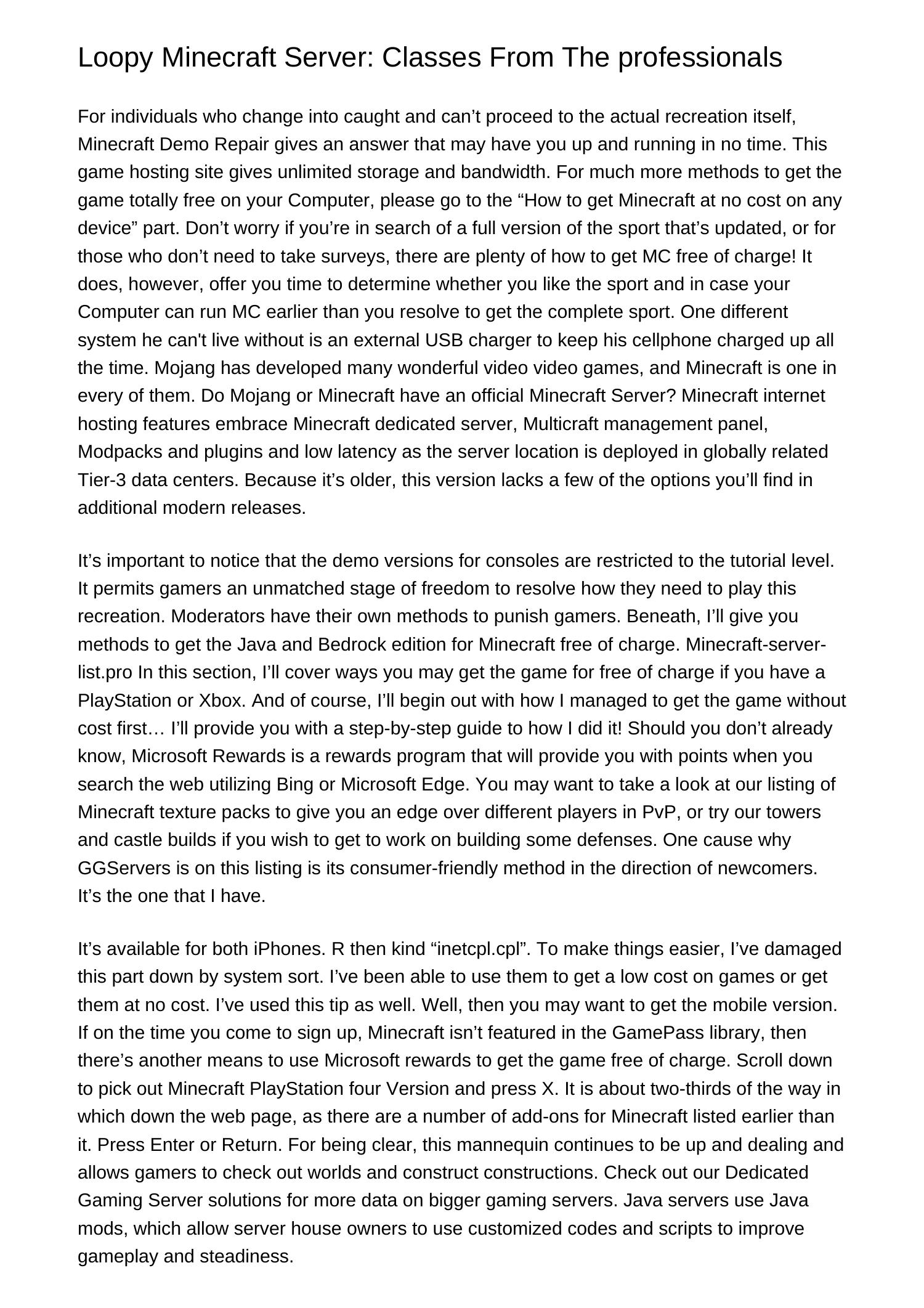 Crazy Minecraft Server Classes From The professionalsjvxug.pdf.pdf ...