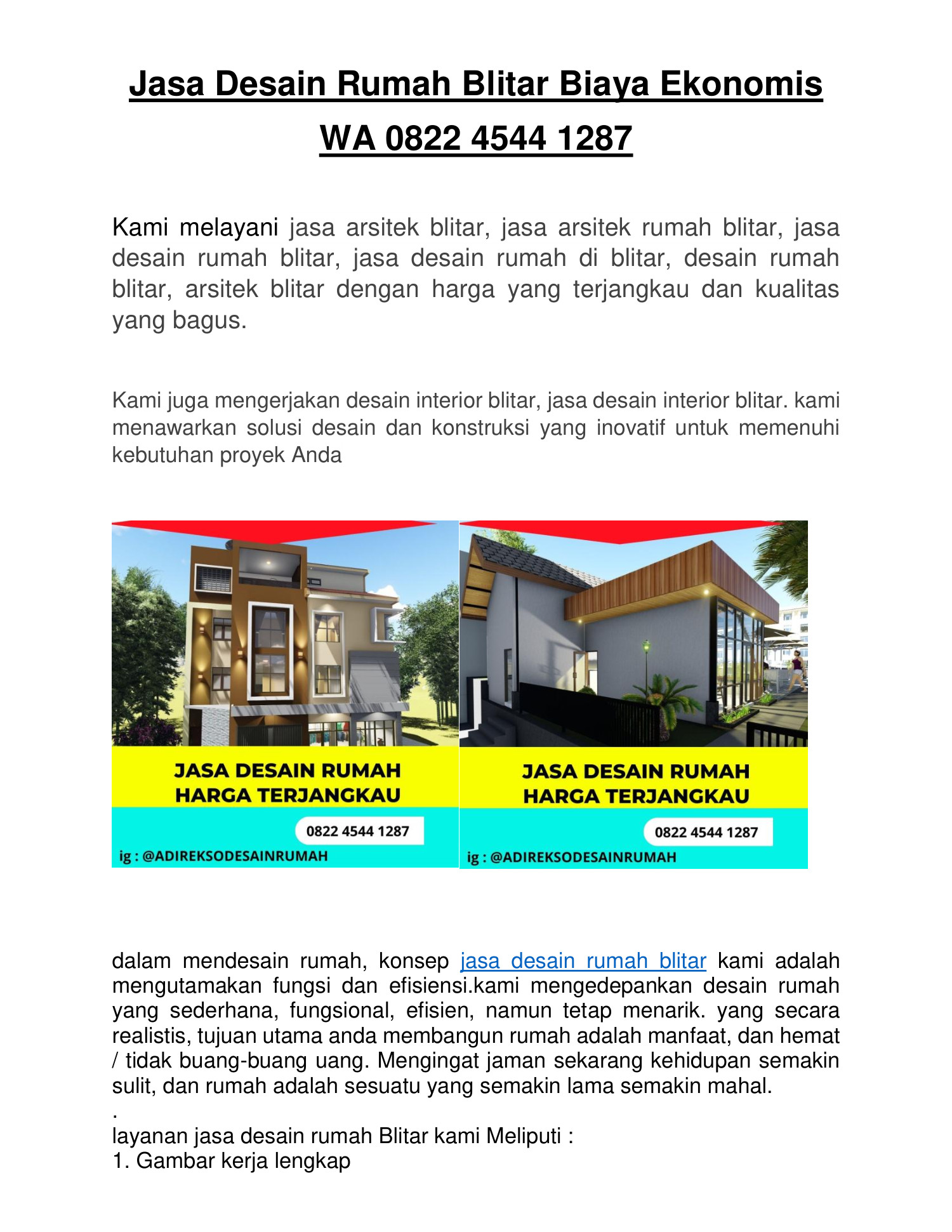 Jasa Desain Rumah Blitar Biaya Ekonomis Pdf Docdroid