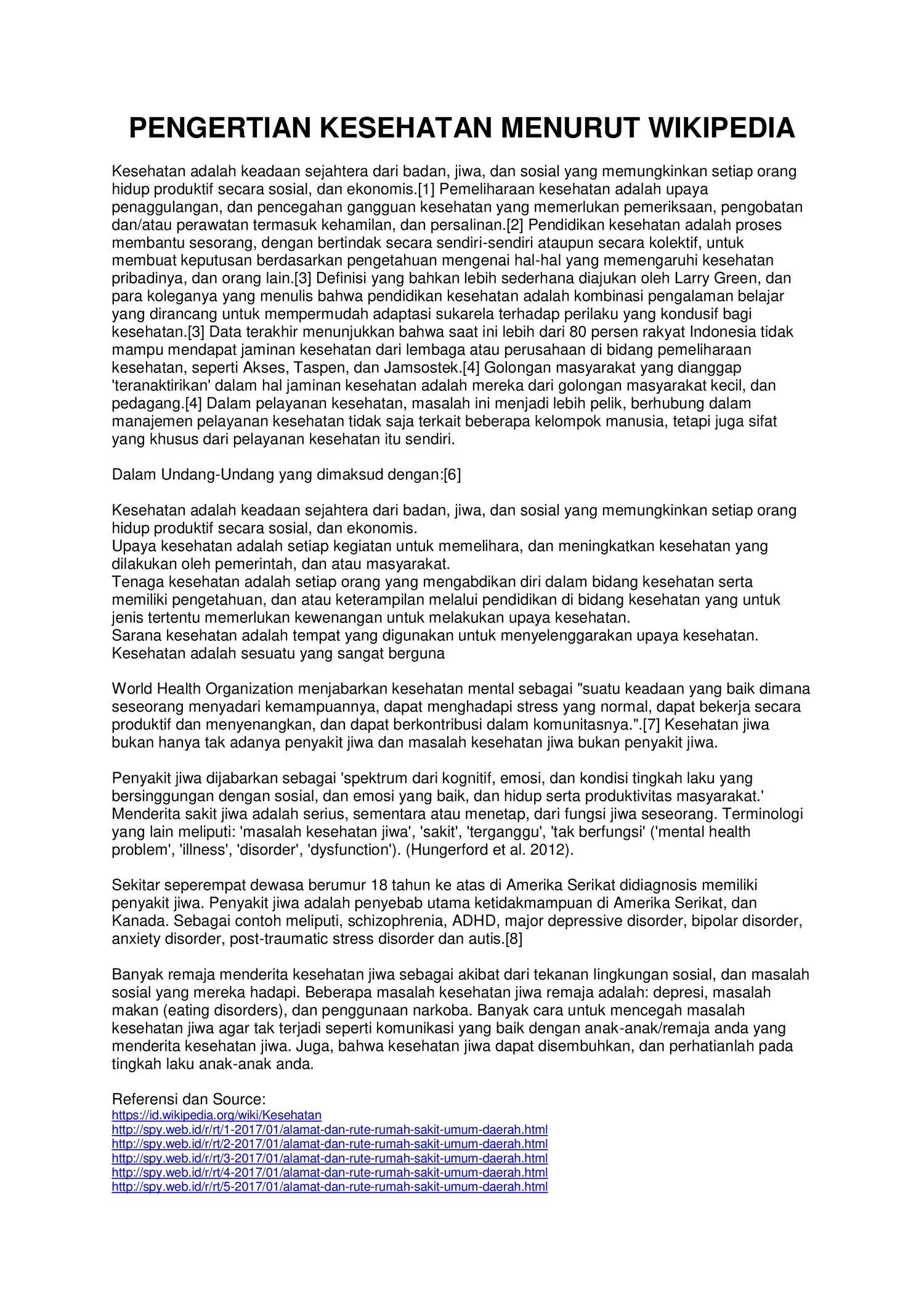 PENGERTIAN KESEHATAN MENURUT WIKIPEDIA.pdf | DocDroid