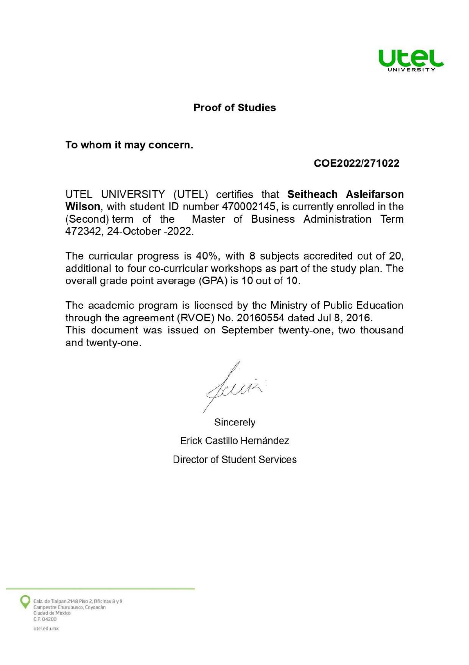 Proof of studies Utel.pdf | DocDroid