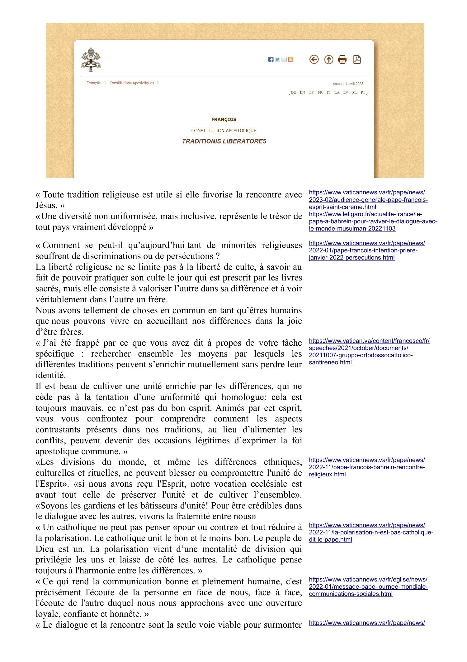 Traditionis Liberatores 2023 citations du Pape François.pdf | DocDroid