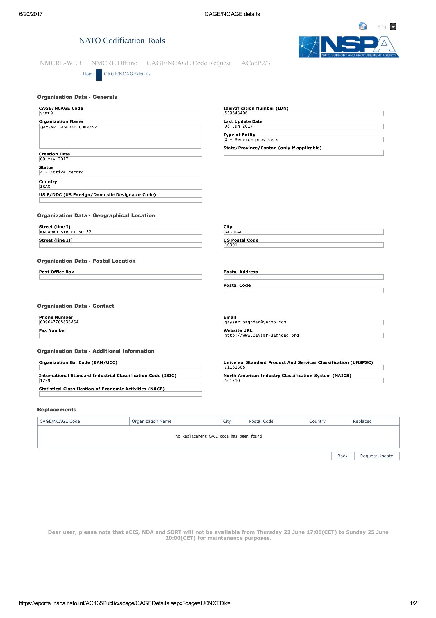 NCAGE CODE# SCWL9.pdf | DocDroid