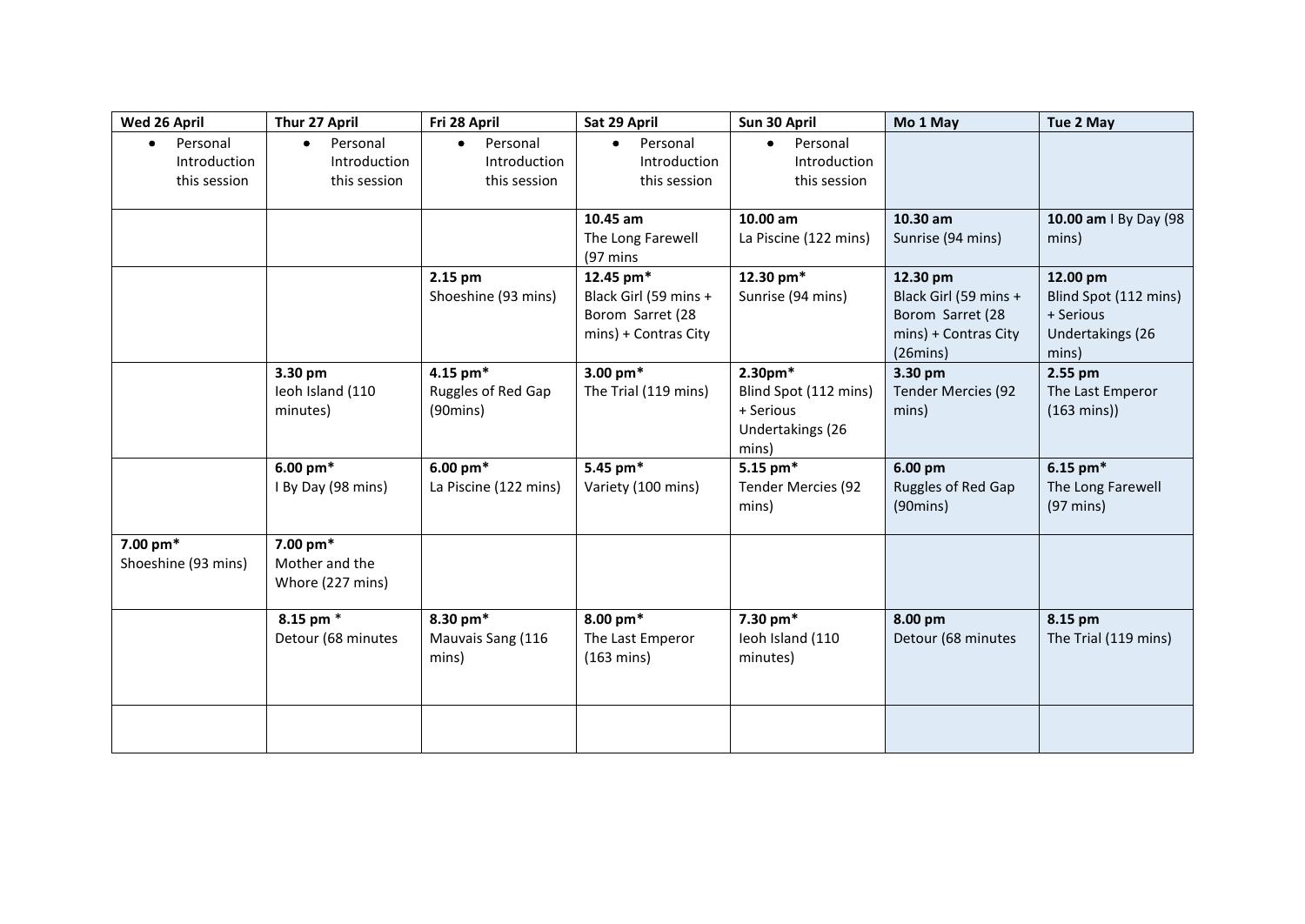 Cinema Reborn 2023 Timetable.docx | DocDroid