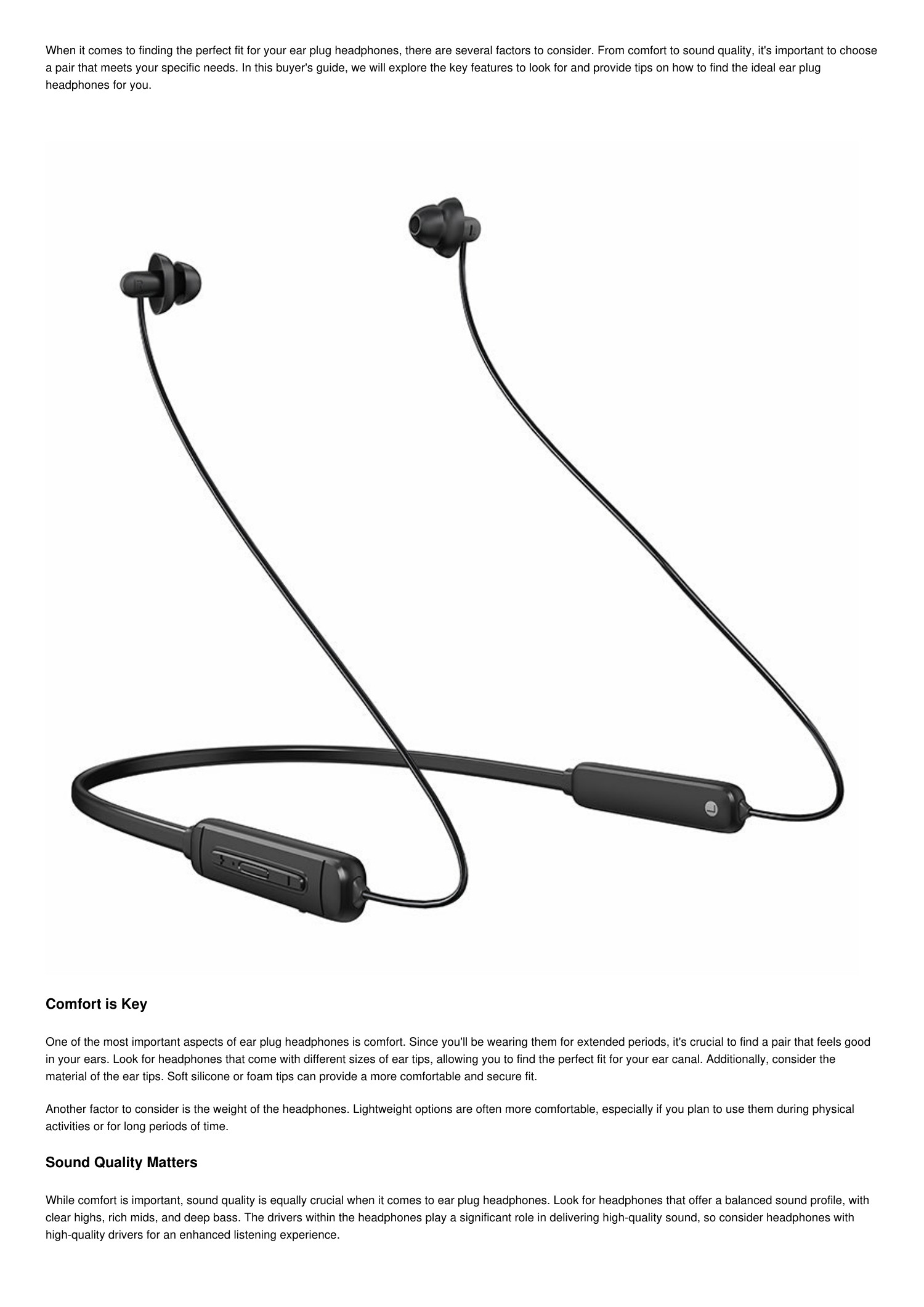 Finding the Perfect Fit: A Buyer's Guide to Ear Plug Headphones.pdf ...