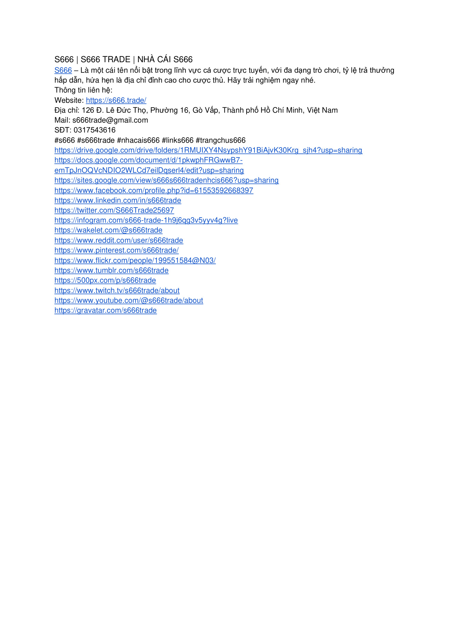 S666 _ S666 TRADE _ NHÀ CÁI S666.docx | DocDroid