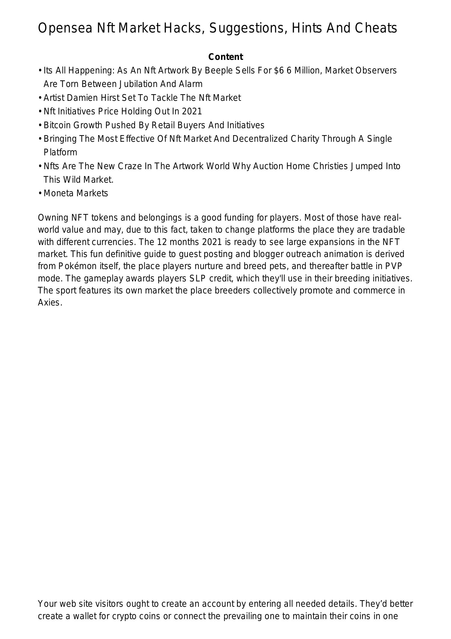 Opensea Nft Marketplace Hacks Suggestions Hints And Cheatsxhwyg.pdf.pdf | DocDroid