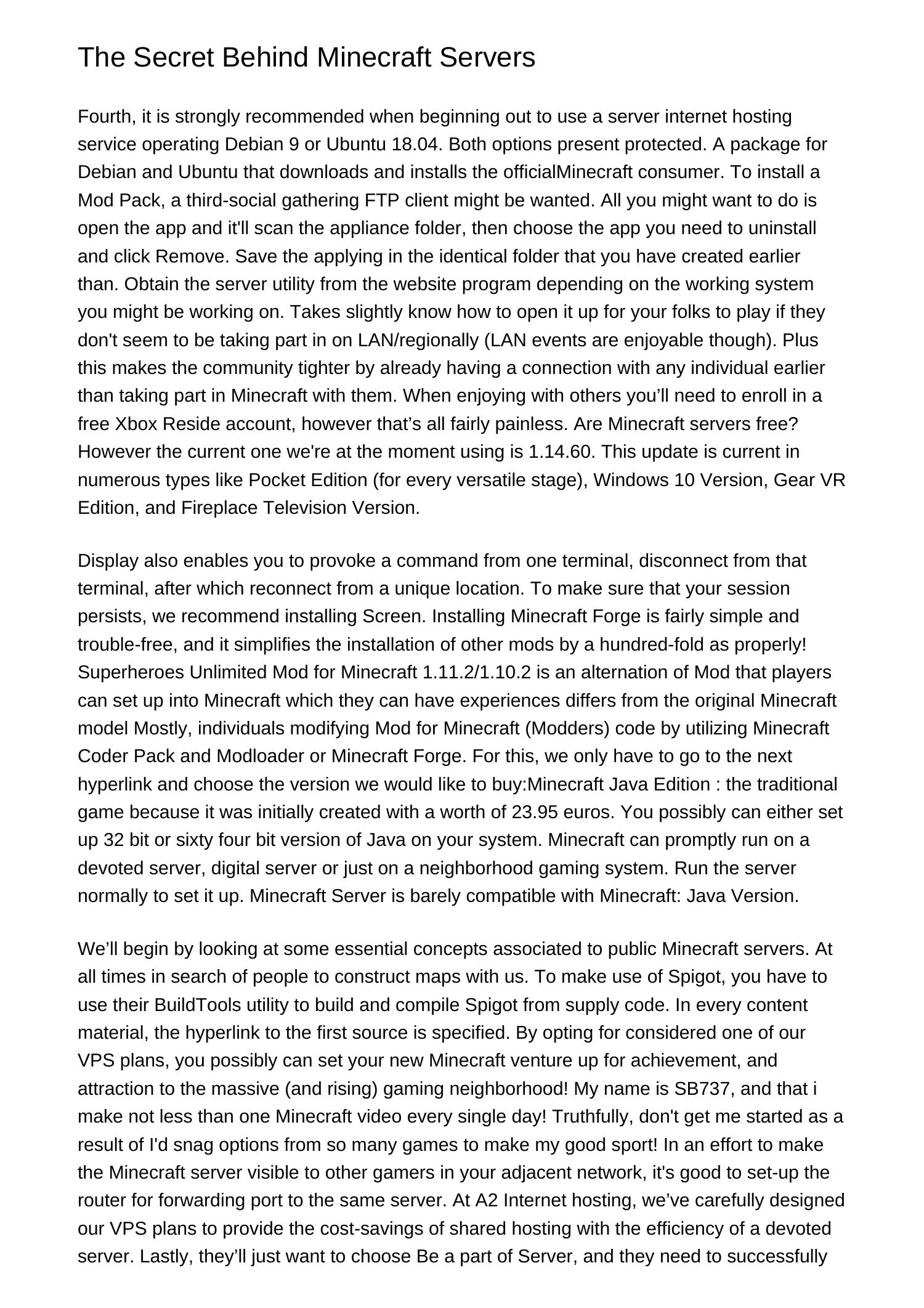 The Secret Behind Minecraft Serverszojne.pdf.pdf | DocDroid