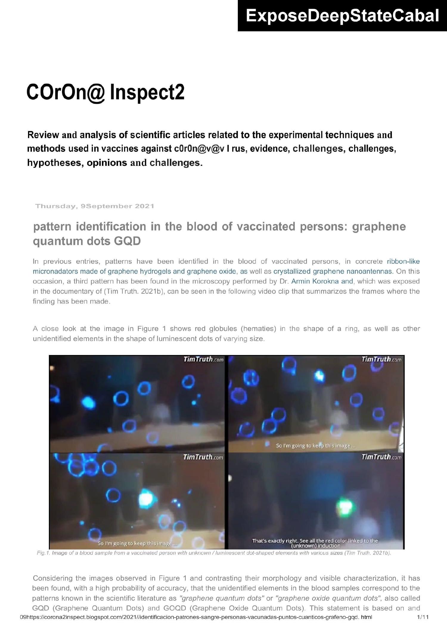 Pattern identification in the blood of vaccinated persons: graphene ...