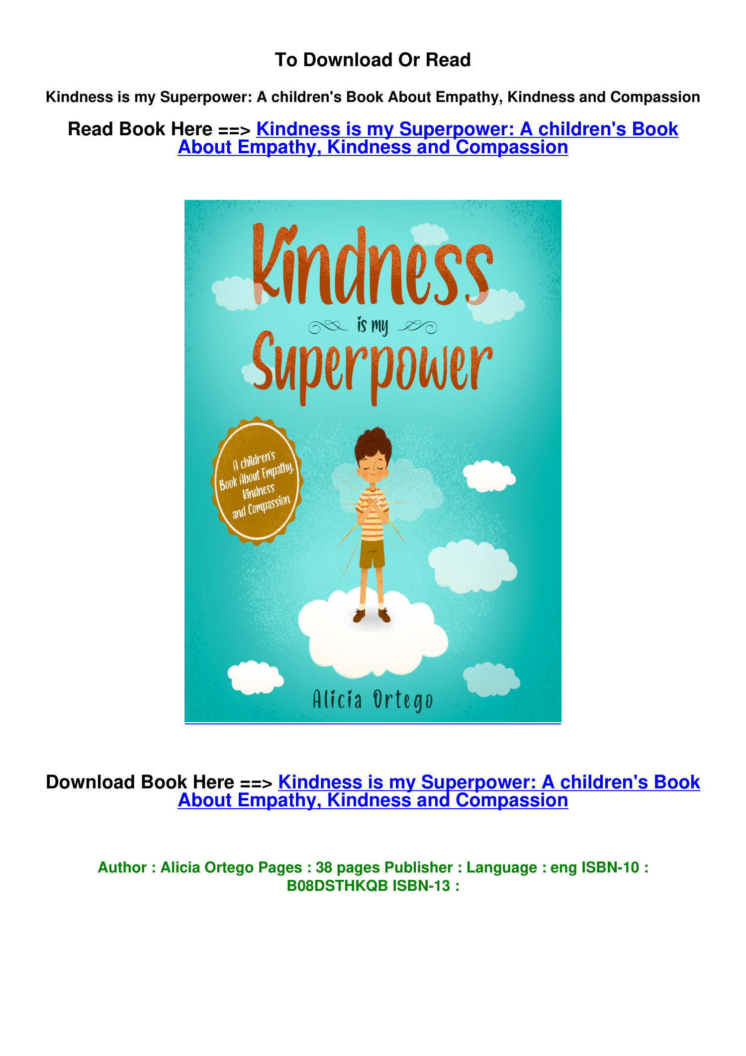 DOWNLOAD pdf Kindness is my Superpower A children s Book About Empathy .pdf | DocDroid