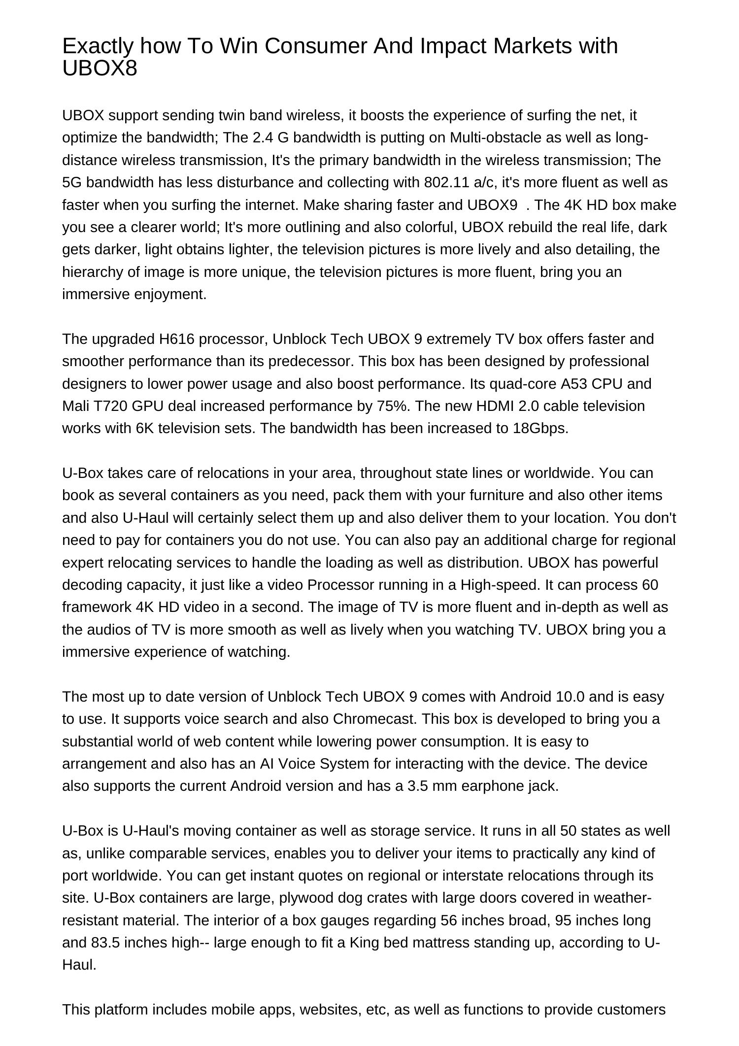 Exactly how To Win Consumer And Impact Markets with UBOX8mlqzp.pdf.pdf ...