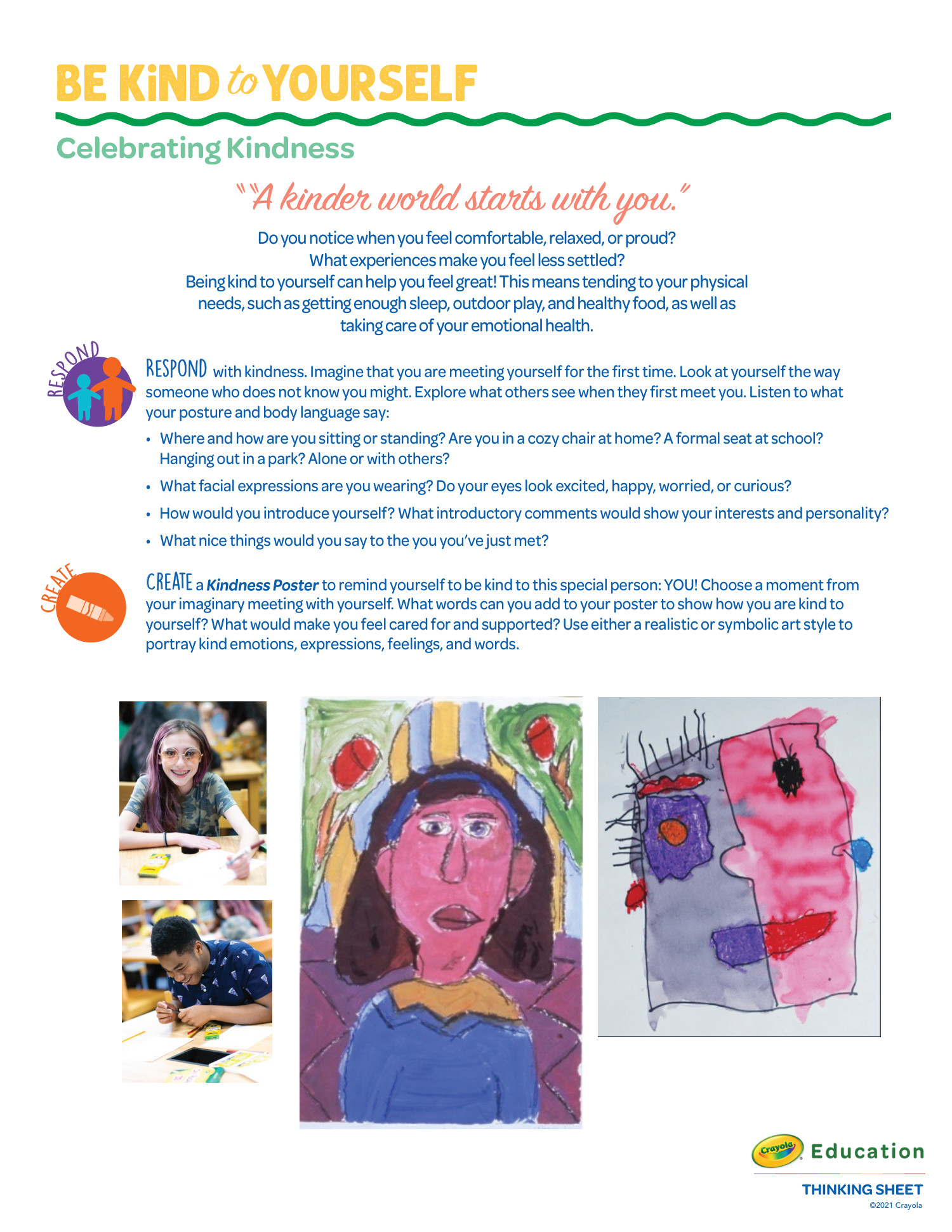 Student Thinking Sheet_Be Kind to Yourself_Crayola Education.pdf | DocDroid