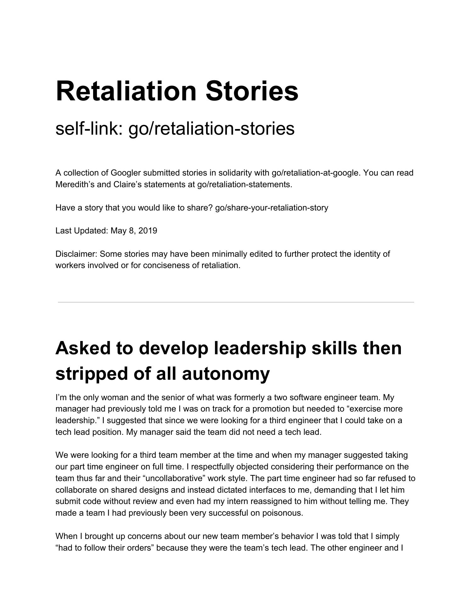 Examples-Retaliation-at-Google.pdf | DocDroid