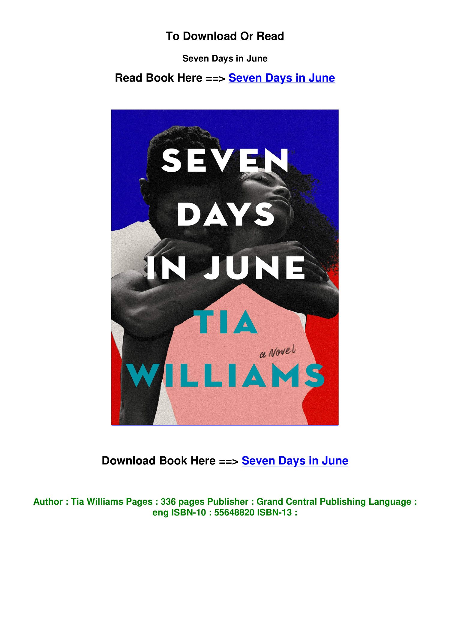 DOWNLOAD PDF Seven Days in June by Tia Williams.pdf | DocDroid