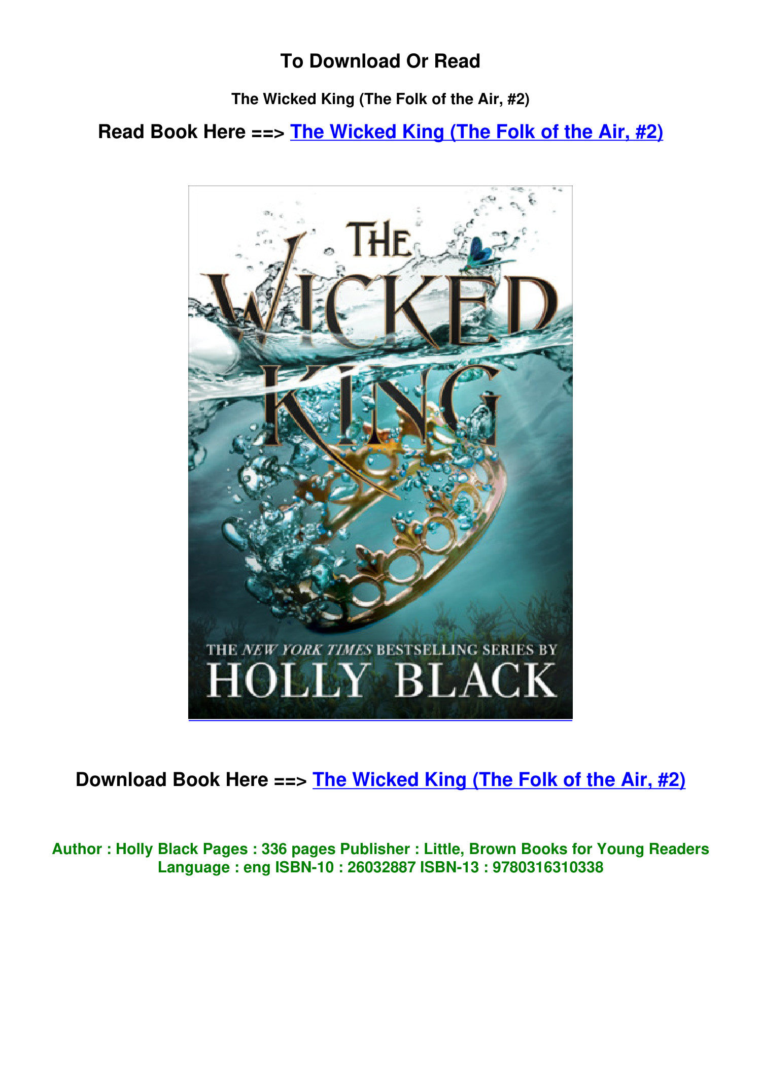 ePub Download The Wicked King The Folk of the Air 2 by Holly Black.pdf | DocDroid