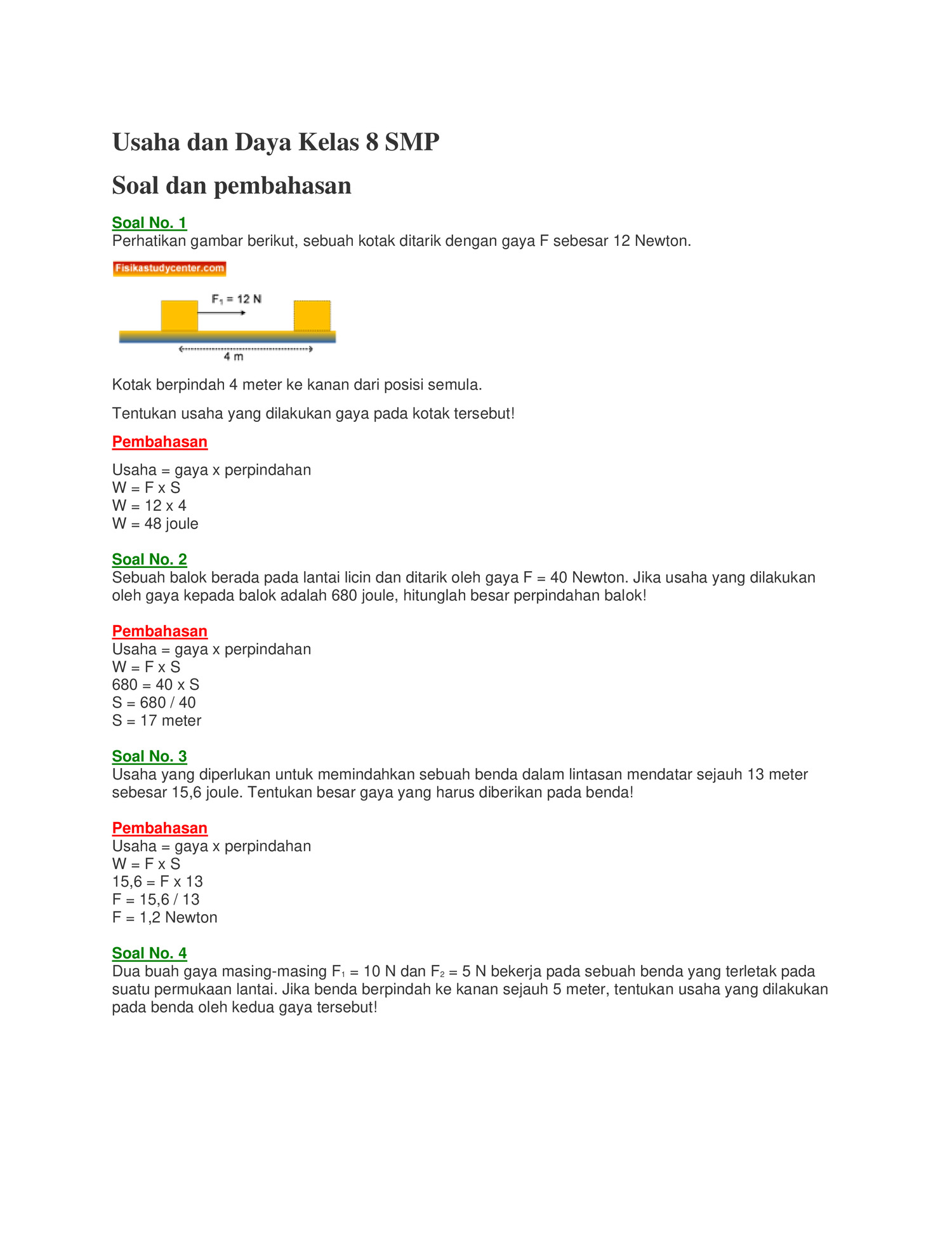 Usaha dan Daya Kelas 8 SMP.doc | DocDroid