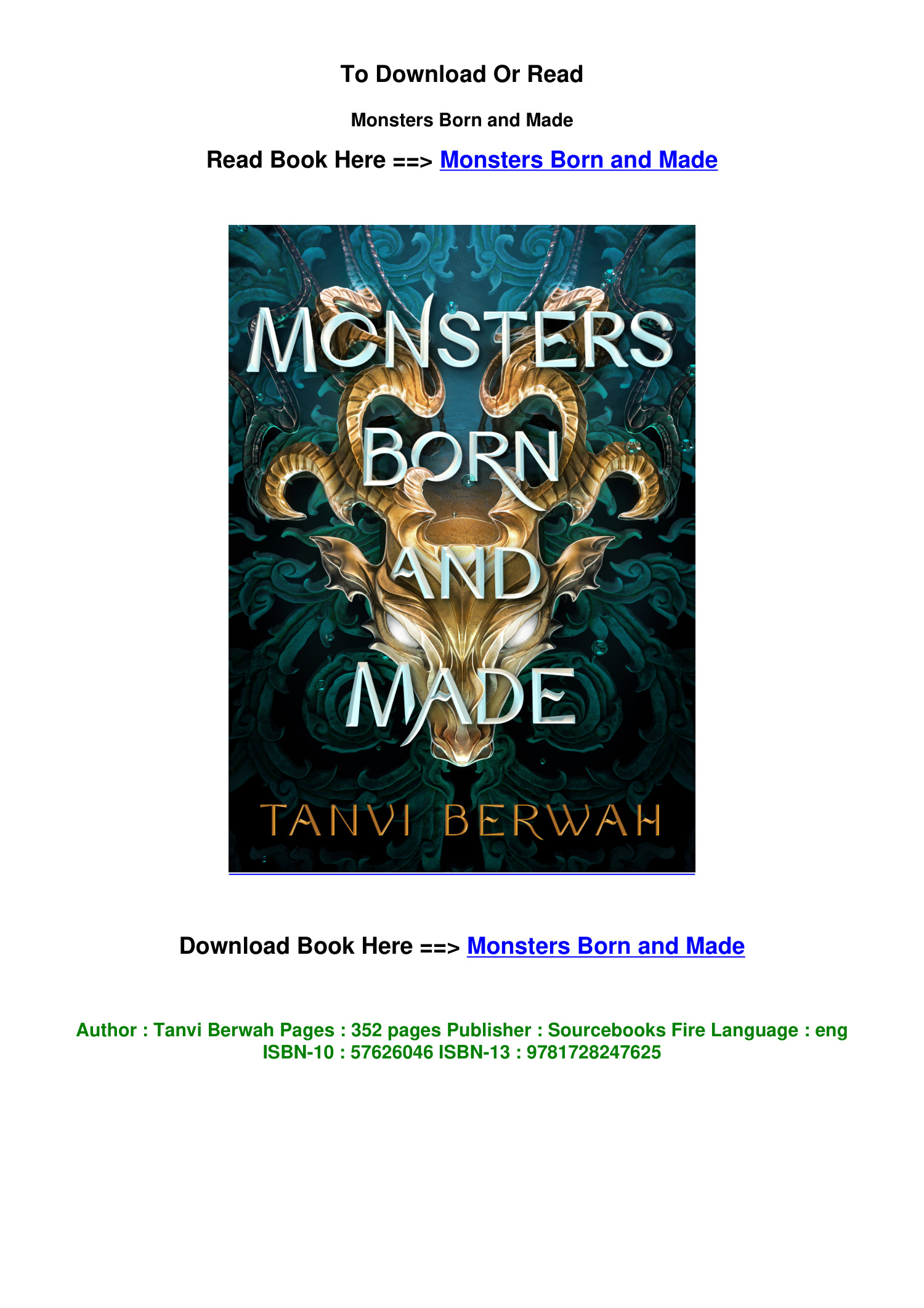 Download epub Monsters Born and Made by Tanvi Berwah.pdf | DocDroid