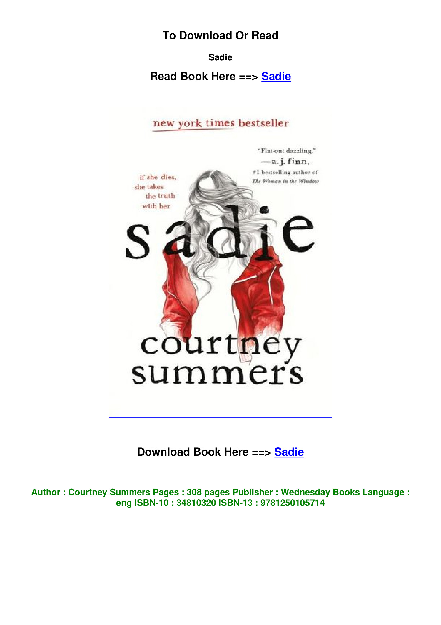 DOWNLOAD PDF Sadie BY Courtney Summers.pdf | DocDroid