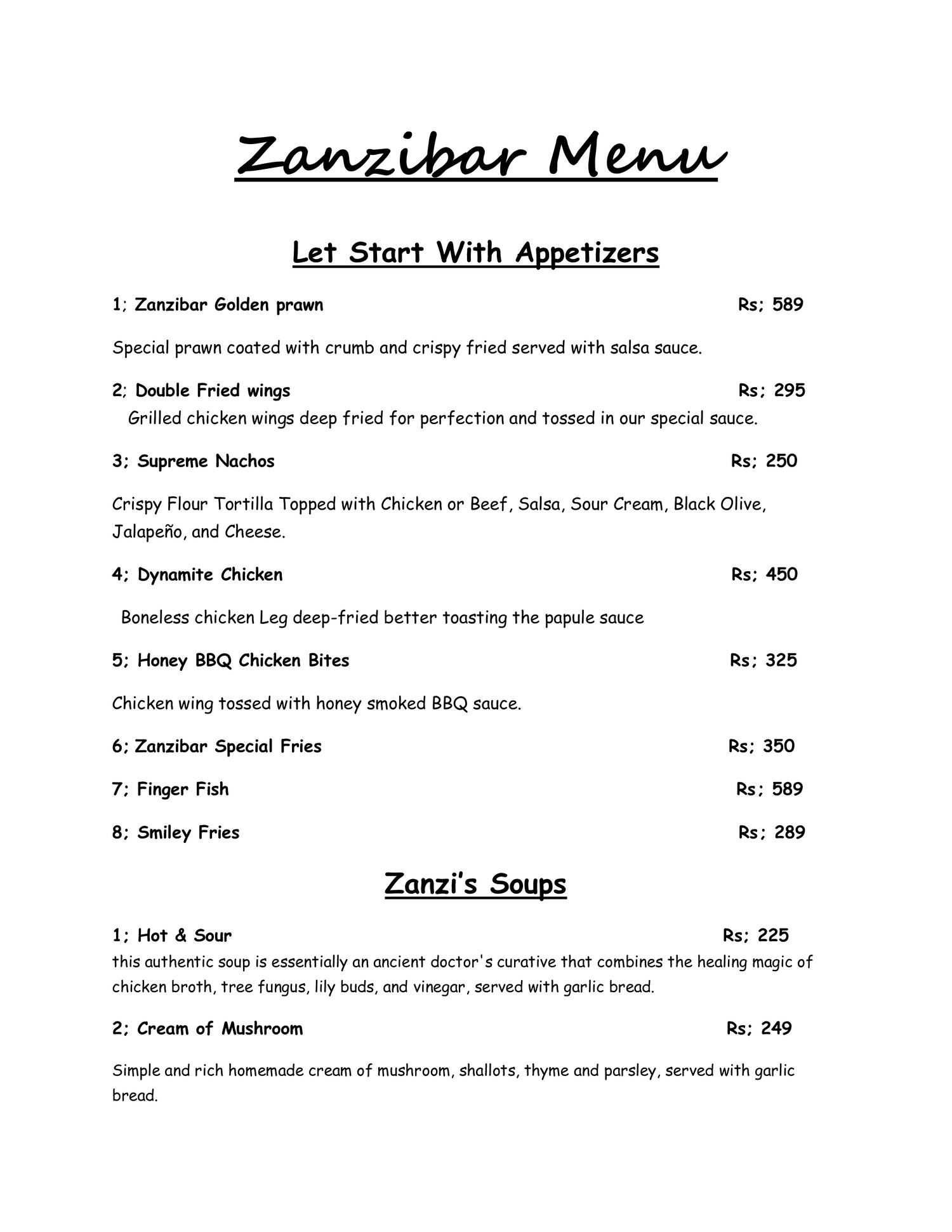 Zanzibar menu.docx | DocDroid