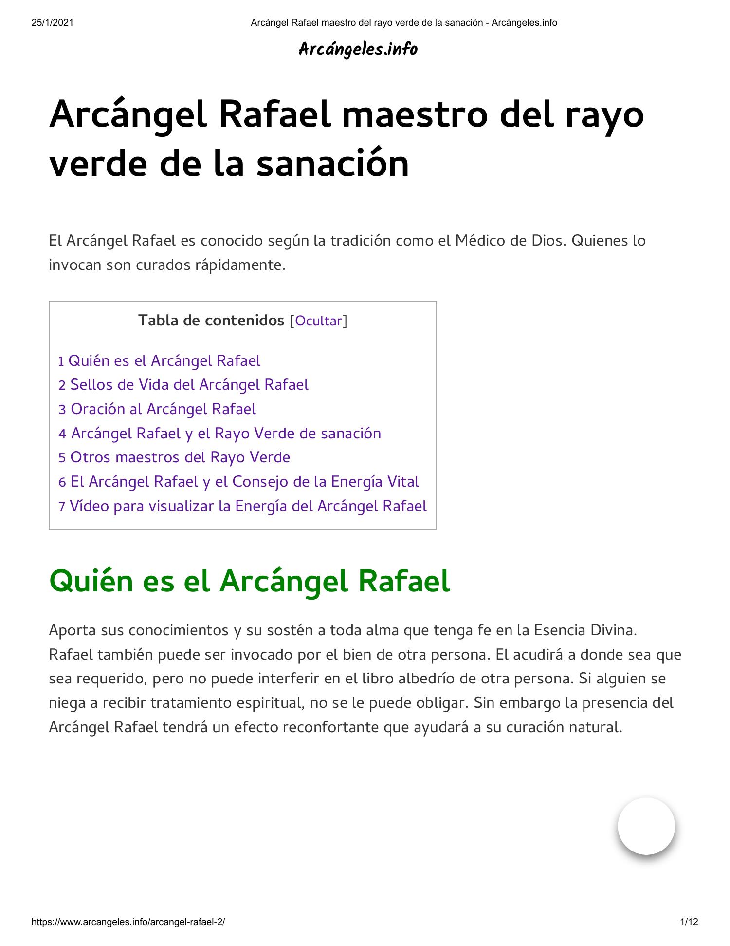 Arcángel Rafael maestro del rayo verde de la sanación - Arcángeles.info ...
