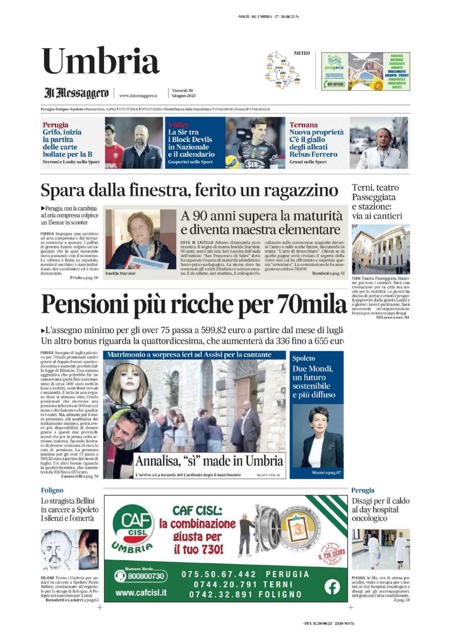 Prime pagine in pdf in teelviosione, rassegna stampa del 30 6 '23.pdf ...