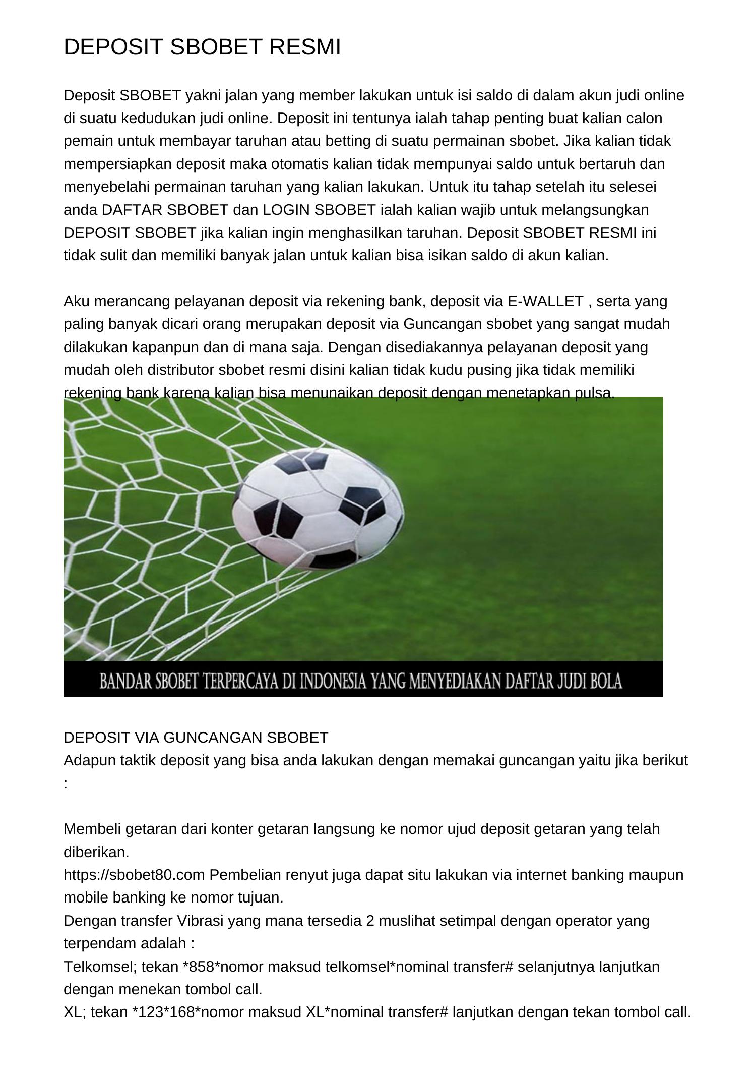 DEPOSIT SBOBET RESMIvhohy.pdf.pdf | DocDroid