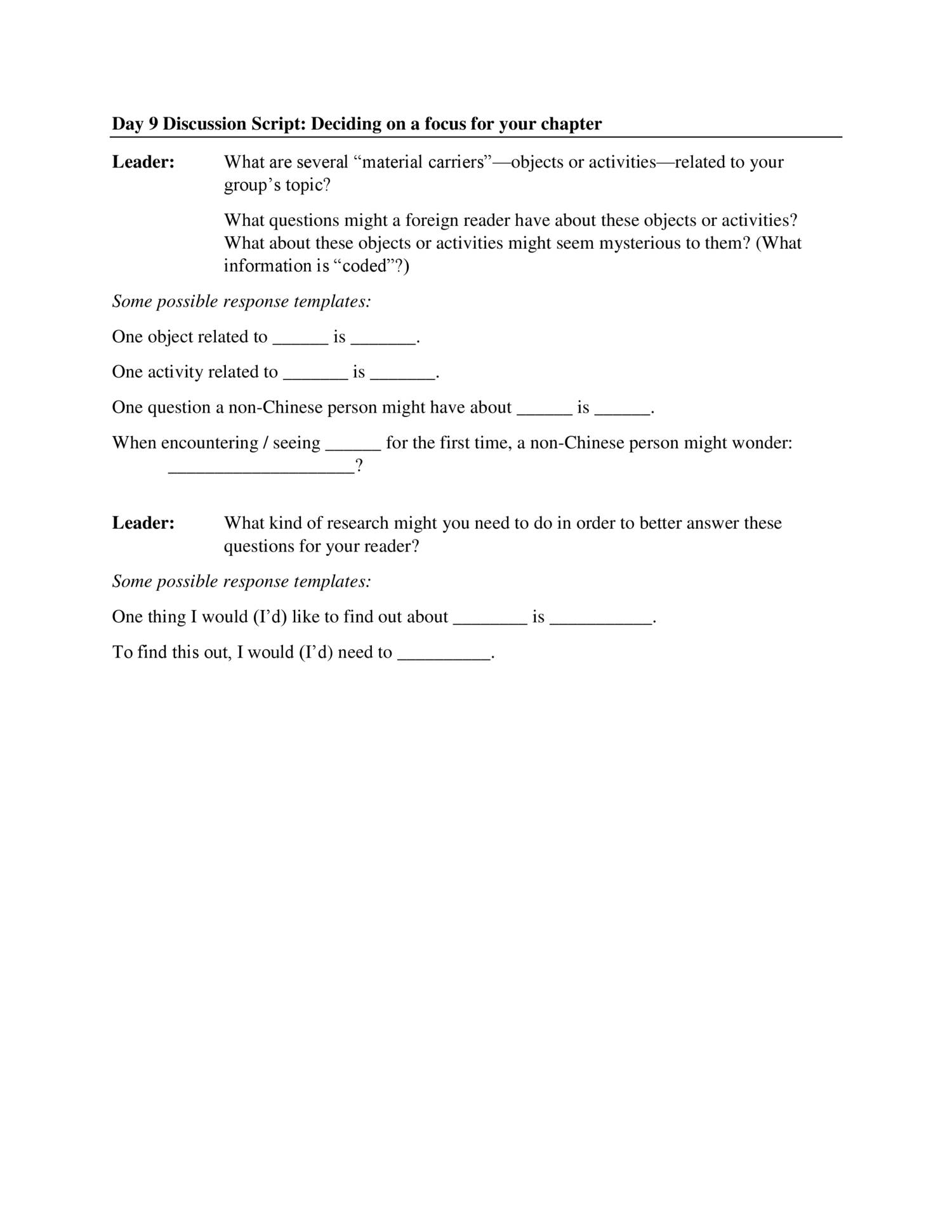 Day 9 Discussion Script.docx | DocDroid