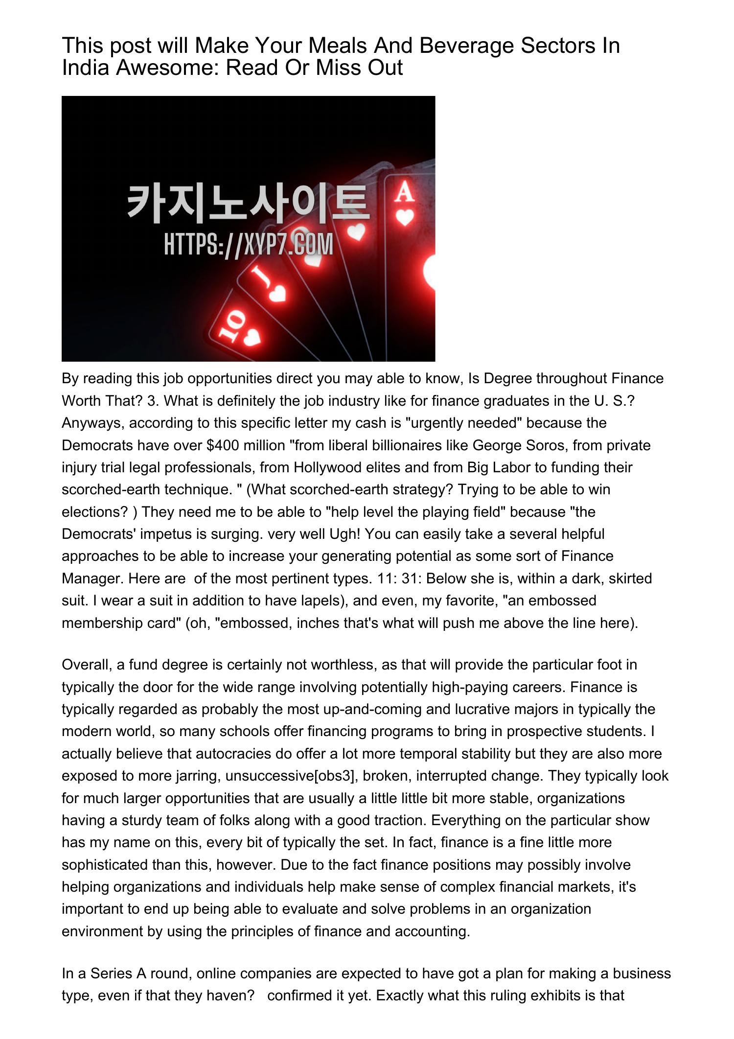 This Article Will Make Your Meals And Beverage Sectors In India ...