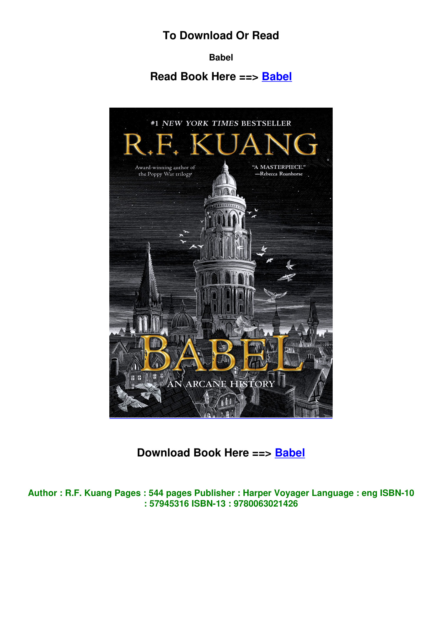 DOWNLOAD EPub Babel by R F Kuang.pdf | DocDroid
