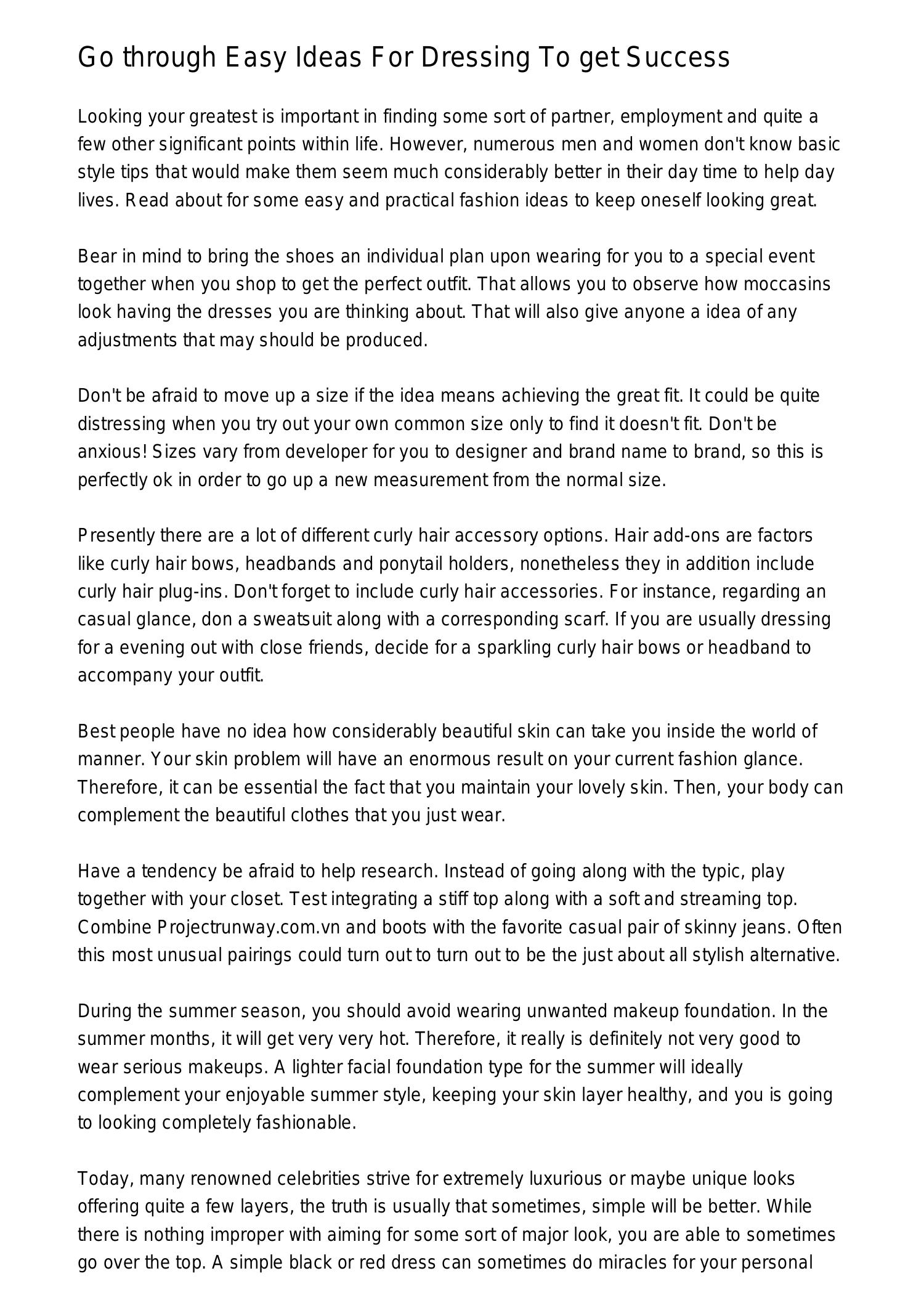 Look over Easy Ideas For Outfitting For Successjjxgy.pdf.pdf | DocDroid