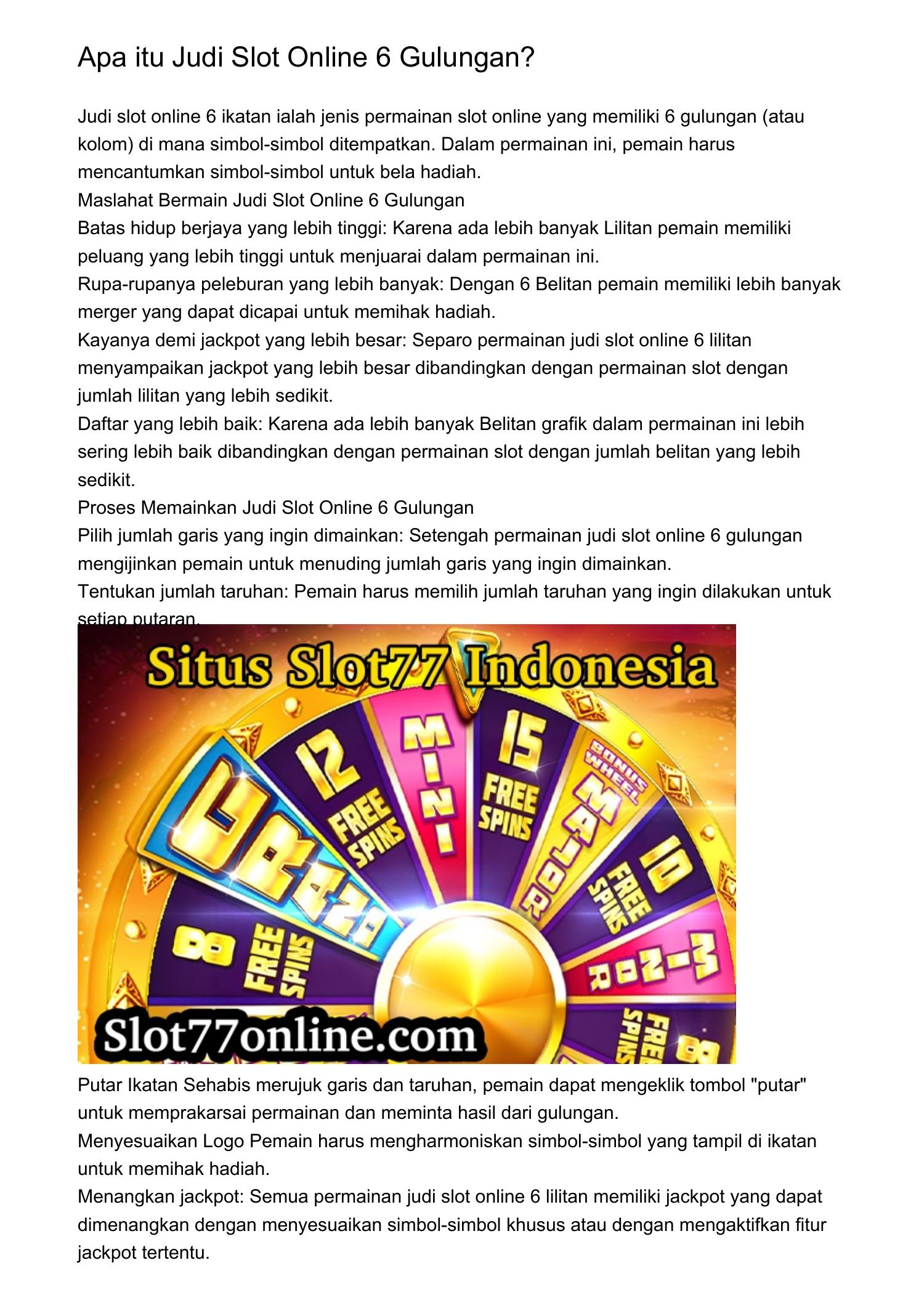 Apa itu Judi Slot Online 6 Gulunganxissh.pdf.pdf | DocDroid