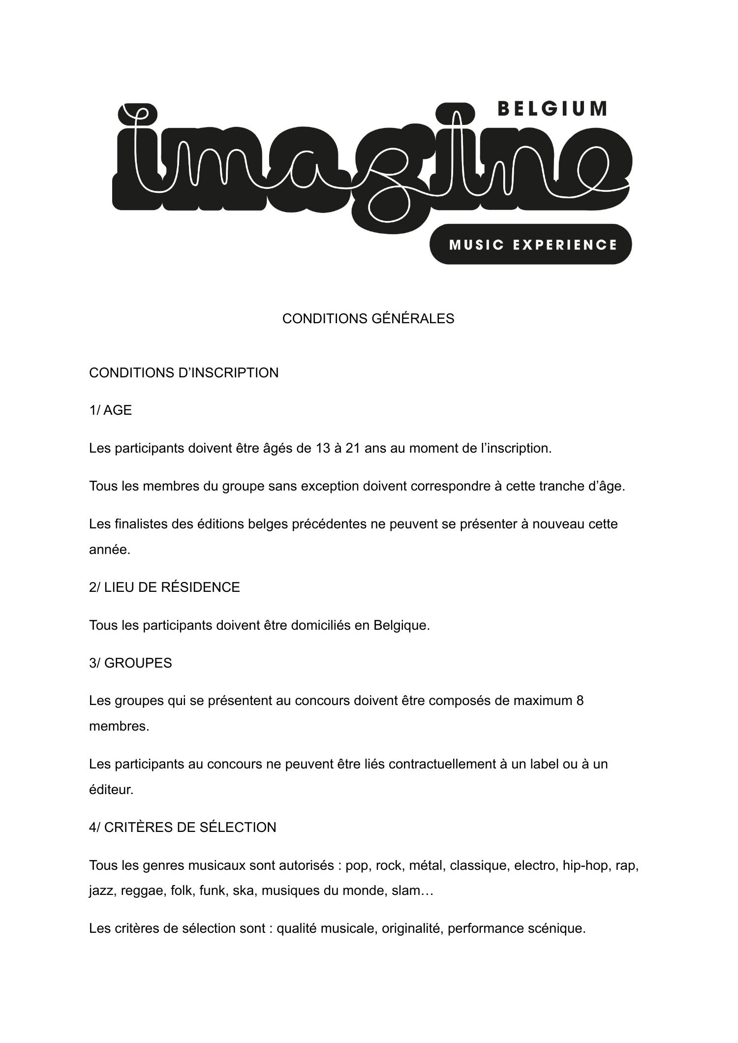 CONDITIONS GÉNÉRALES IMAGINE 2023.pdf | DocDroid