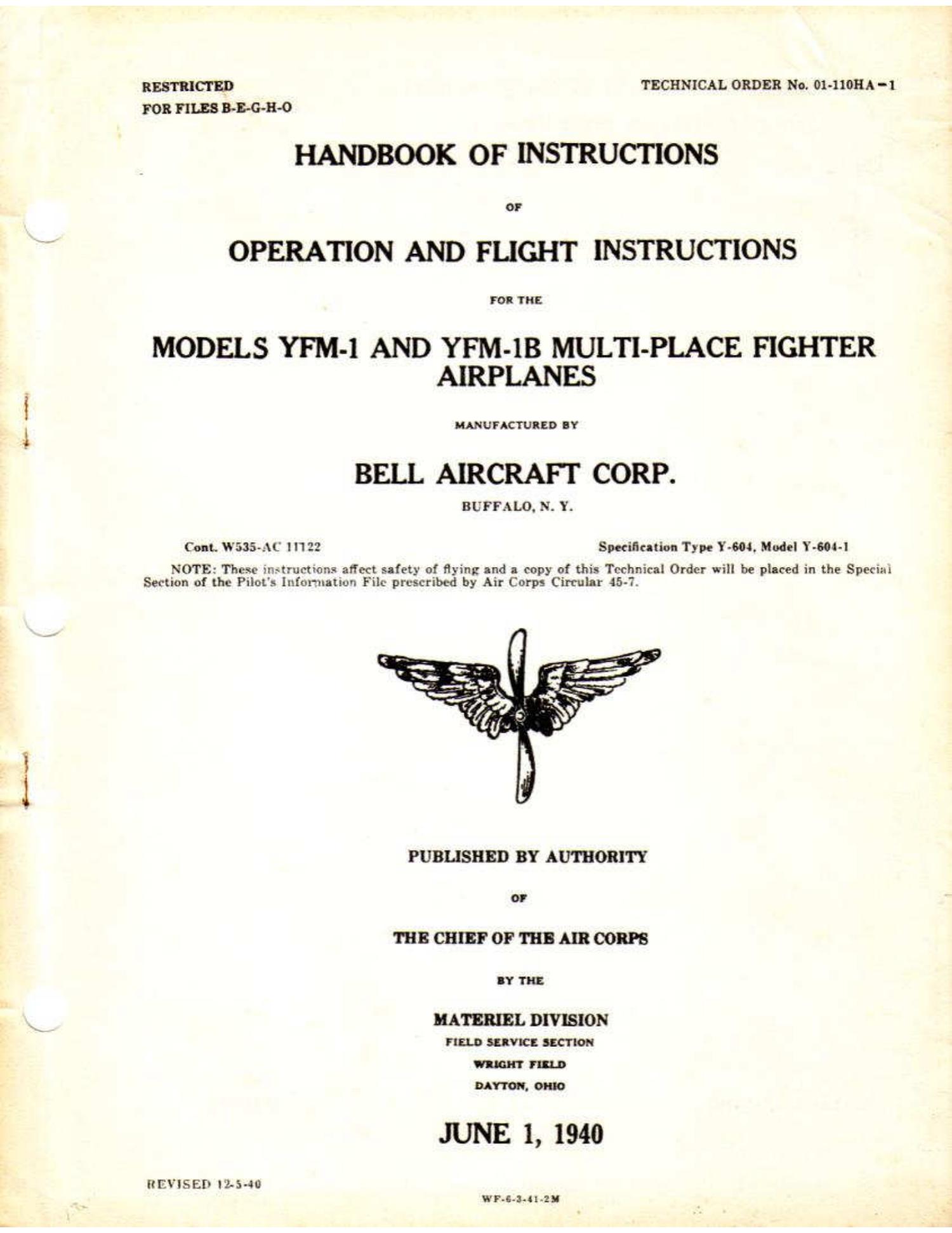 Bell FM-1B Airacuda Handbook of Operation and Flight Instructions.pdf ...