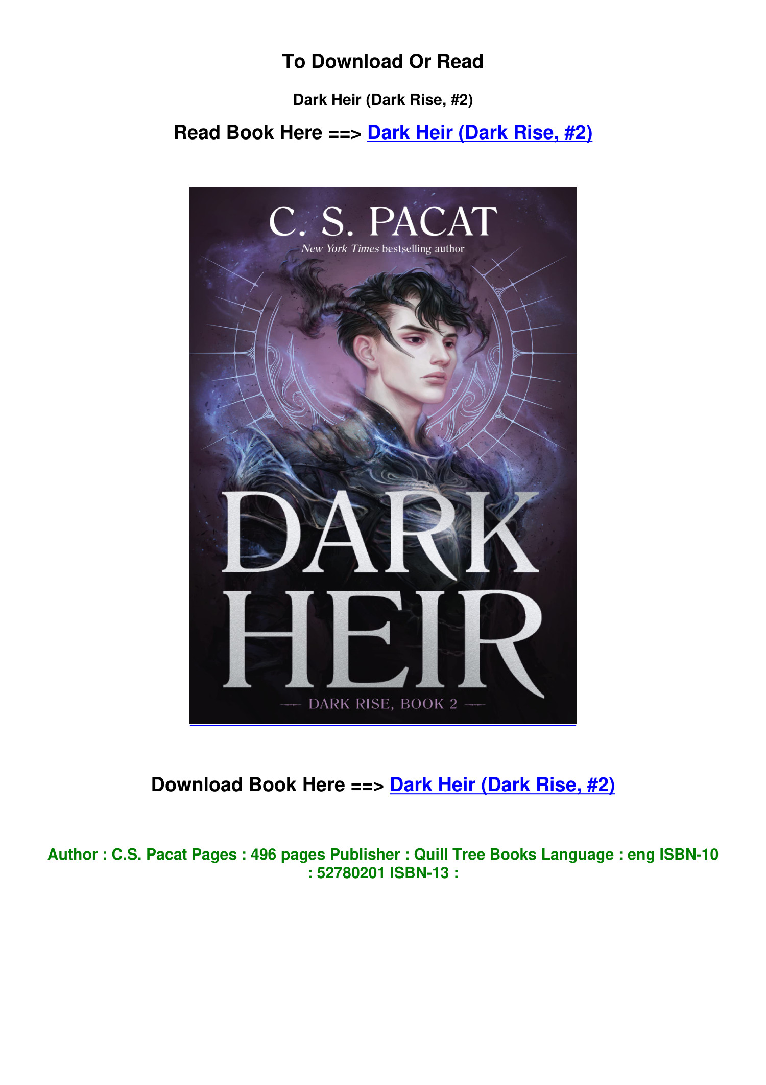 download PDF Dark Heir Dark Rise 2 by C S Pacat.pdf | DocDroid