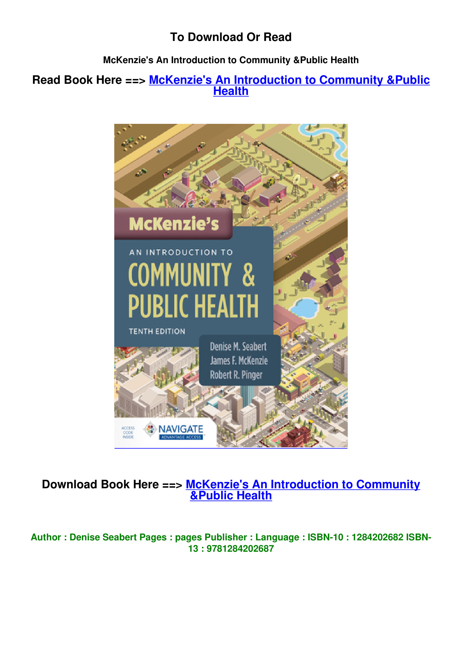 download PDF McKenzie s An Introduction to Community Public Health BY Denise .pdf | DocDroid