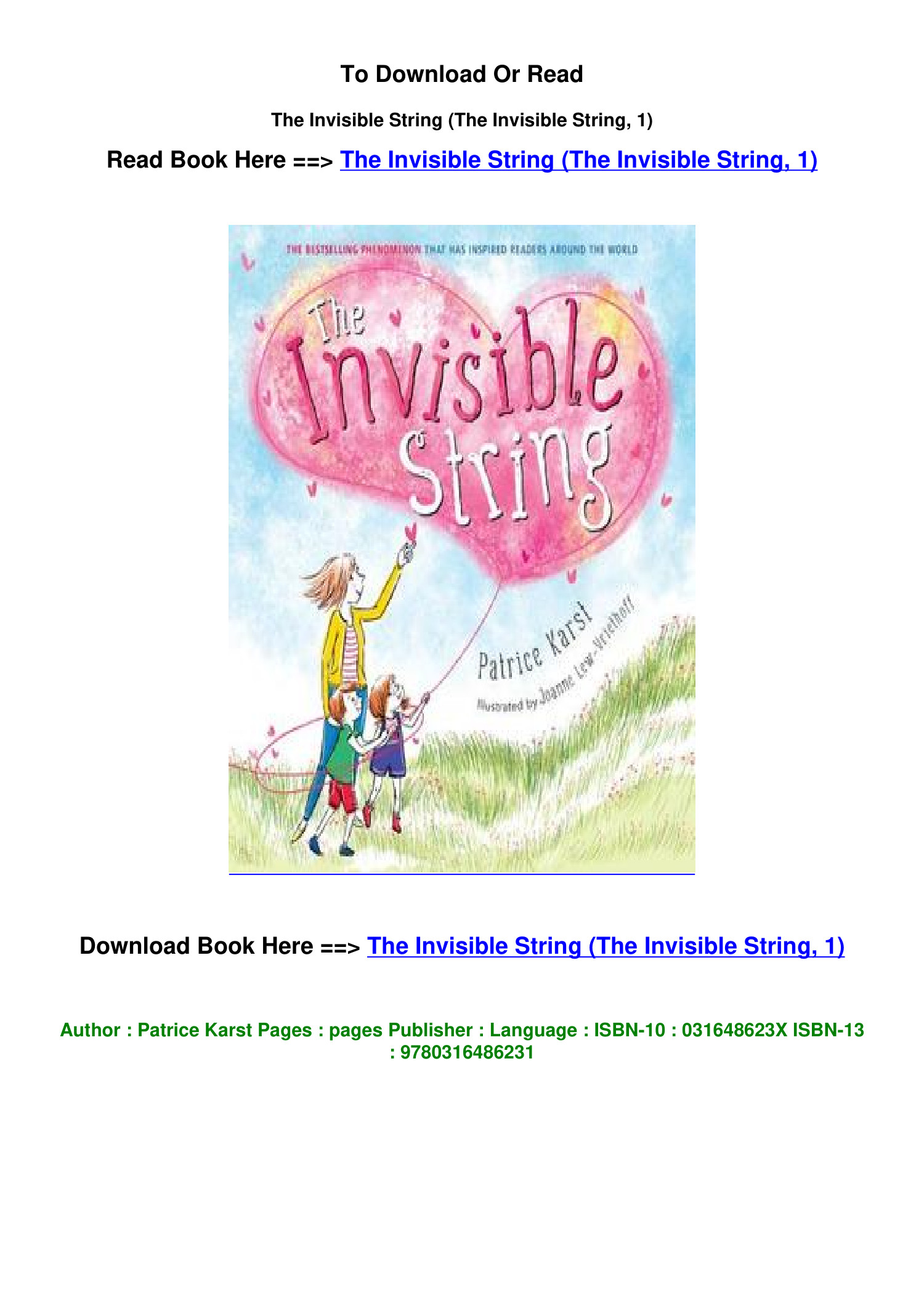 Pdf download The Invisible String The Invisible String 1 By Patrice Karst.pdf | DocDroid