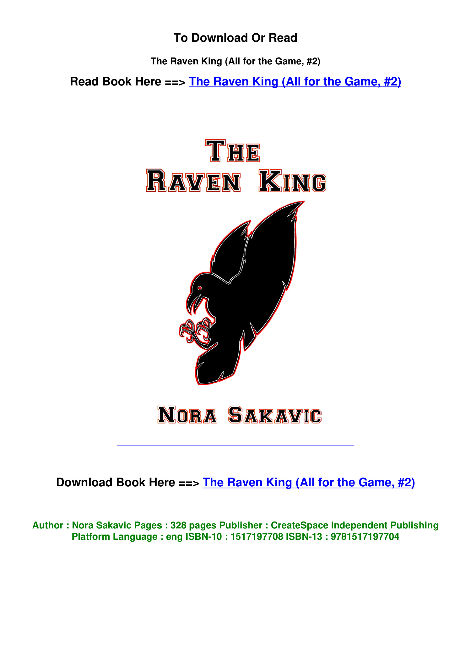 Pdf DOWNLOAD The Raven King All for the Game 2 BY Nora Sakavic.pdf | DocDroid