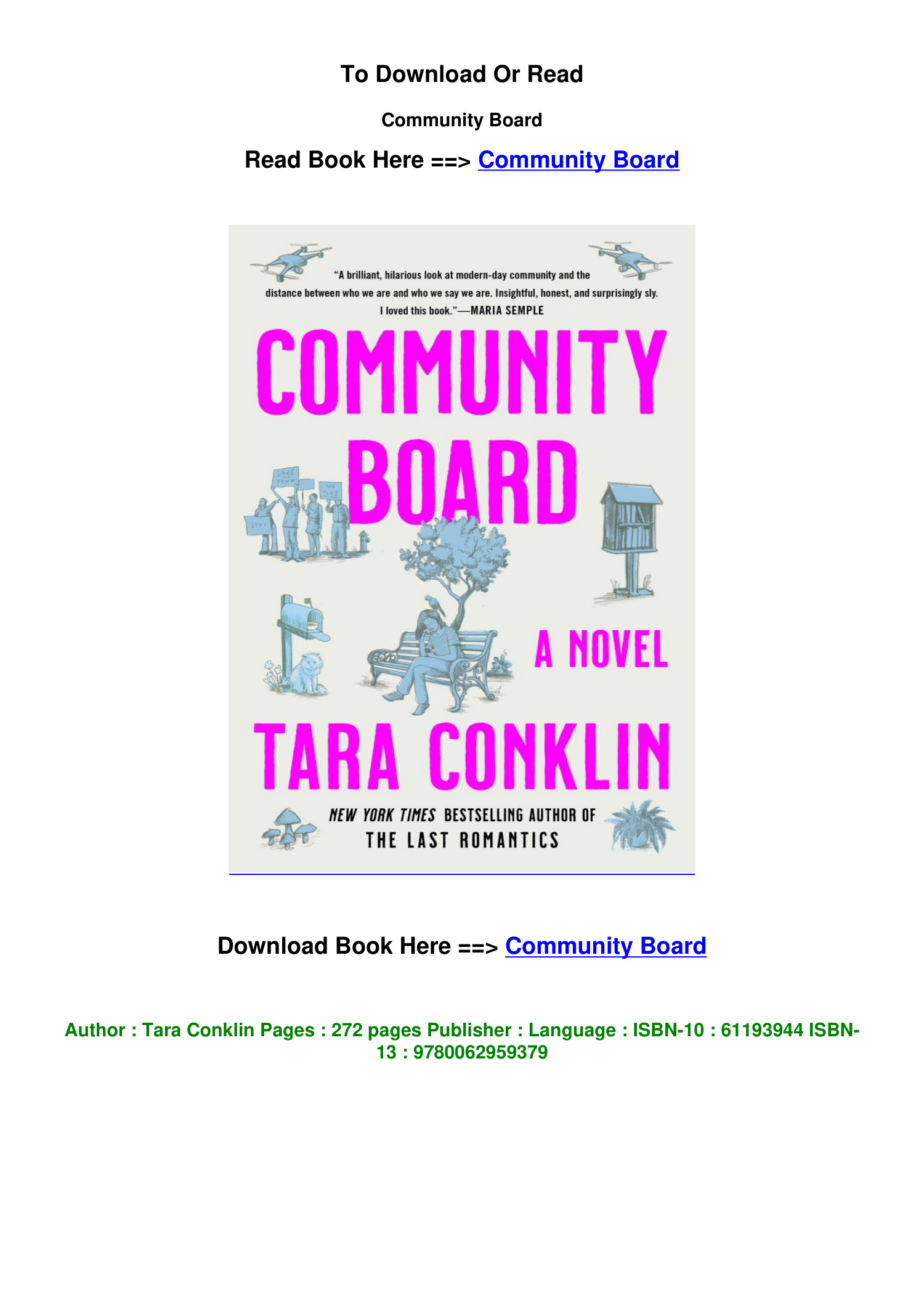 ePub Download Community Board By Tara Conklin.pdf | DocDroid