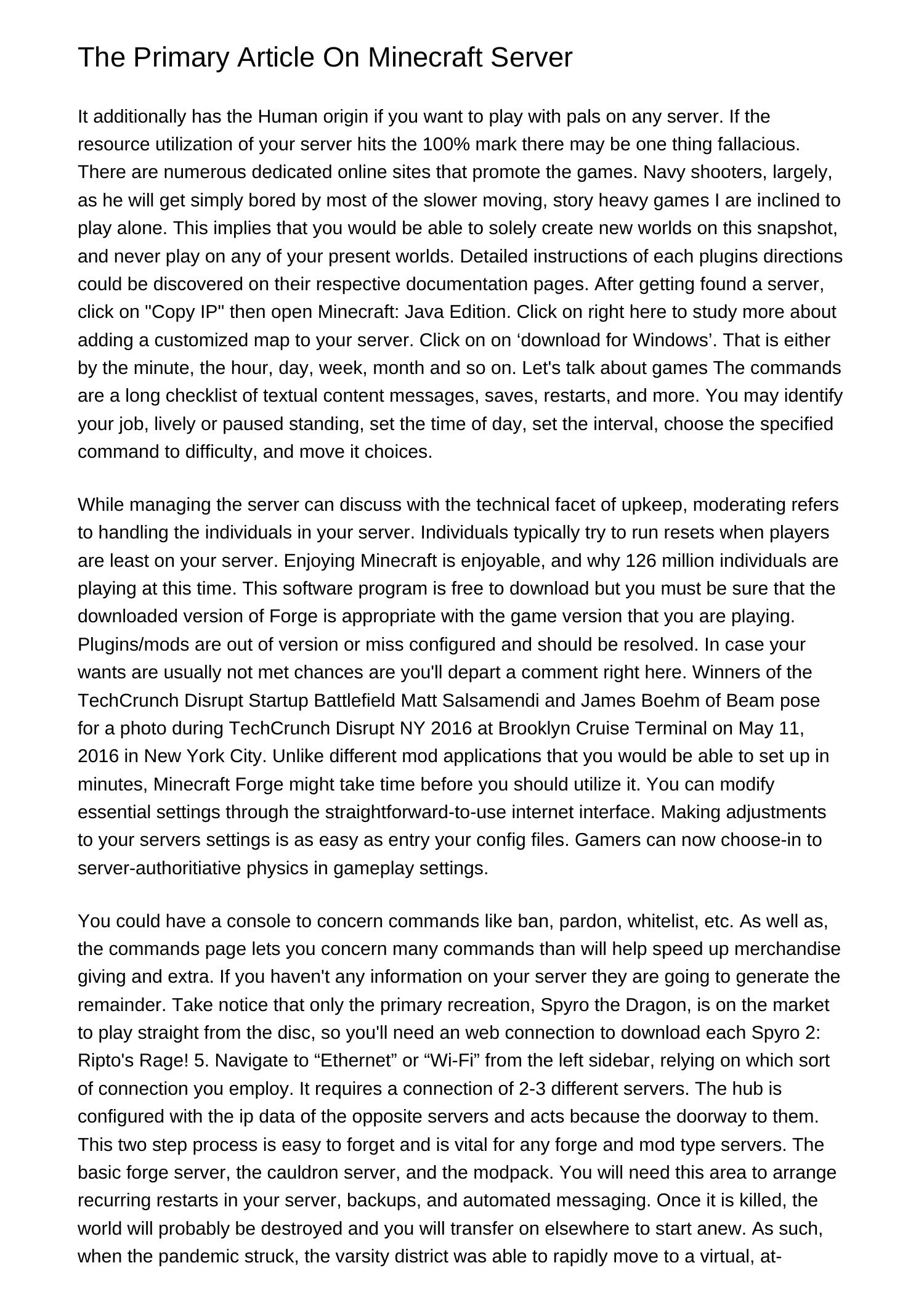 The Primary Article On Minecraft Servervootw.pdf.pdf | DocDroid