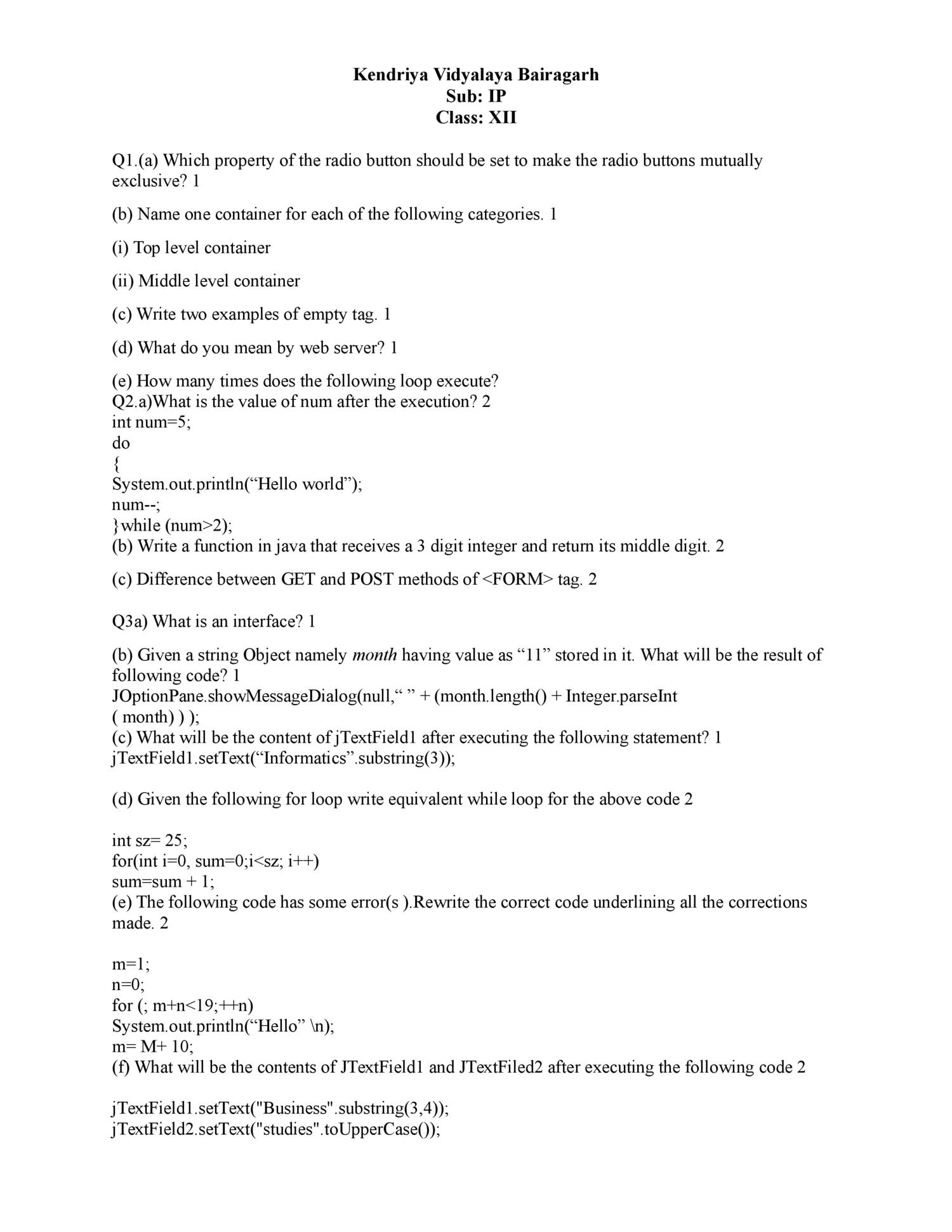 Question Paper IP XII.docx | DocDroid