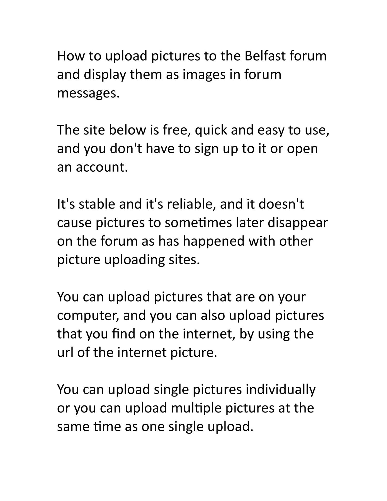 How to upload pictures to the Belfast forum.rtf | DocDroid