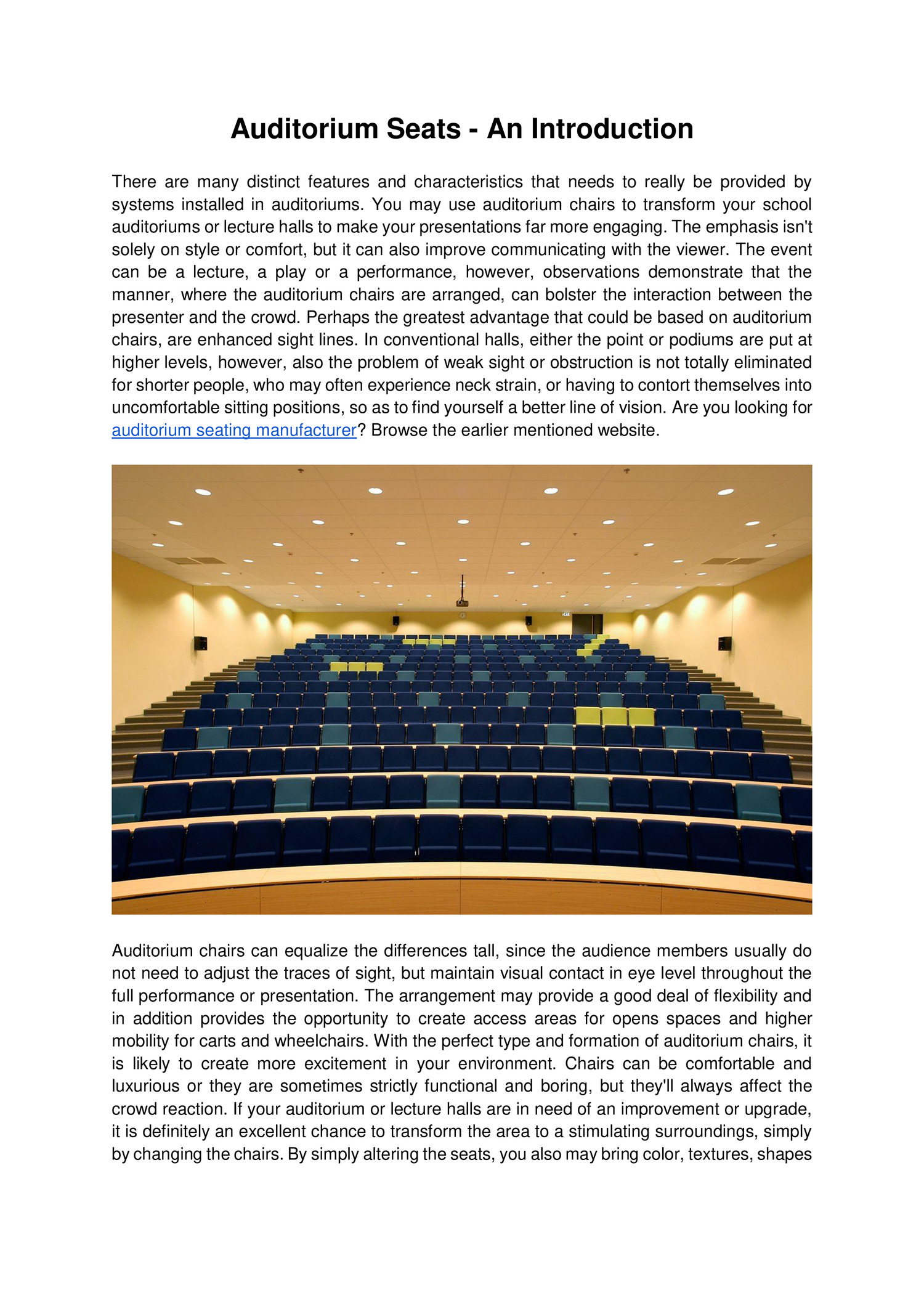 Auditorium Seats - An Introduction.docx | DocDroid