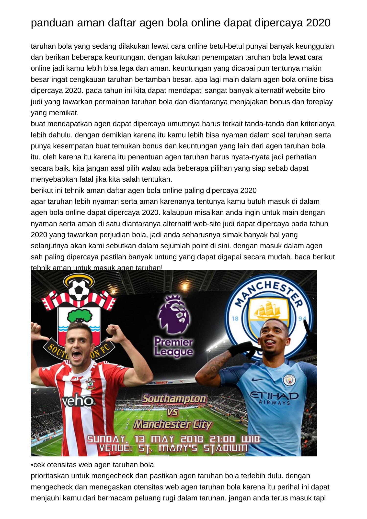 tehnik aman daftar agen bola online paling dipercaya 2020sjoxs.pdf.pdf | DocDroid