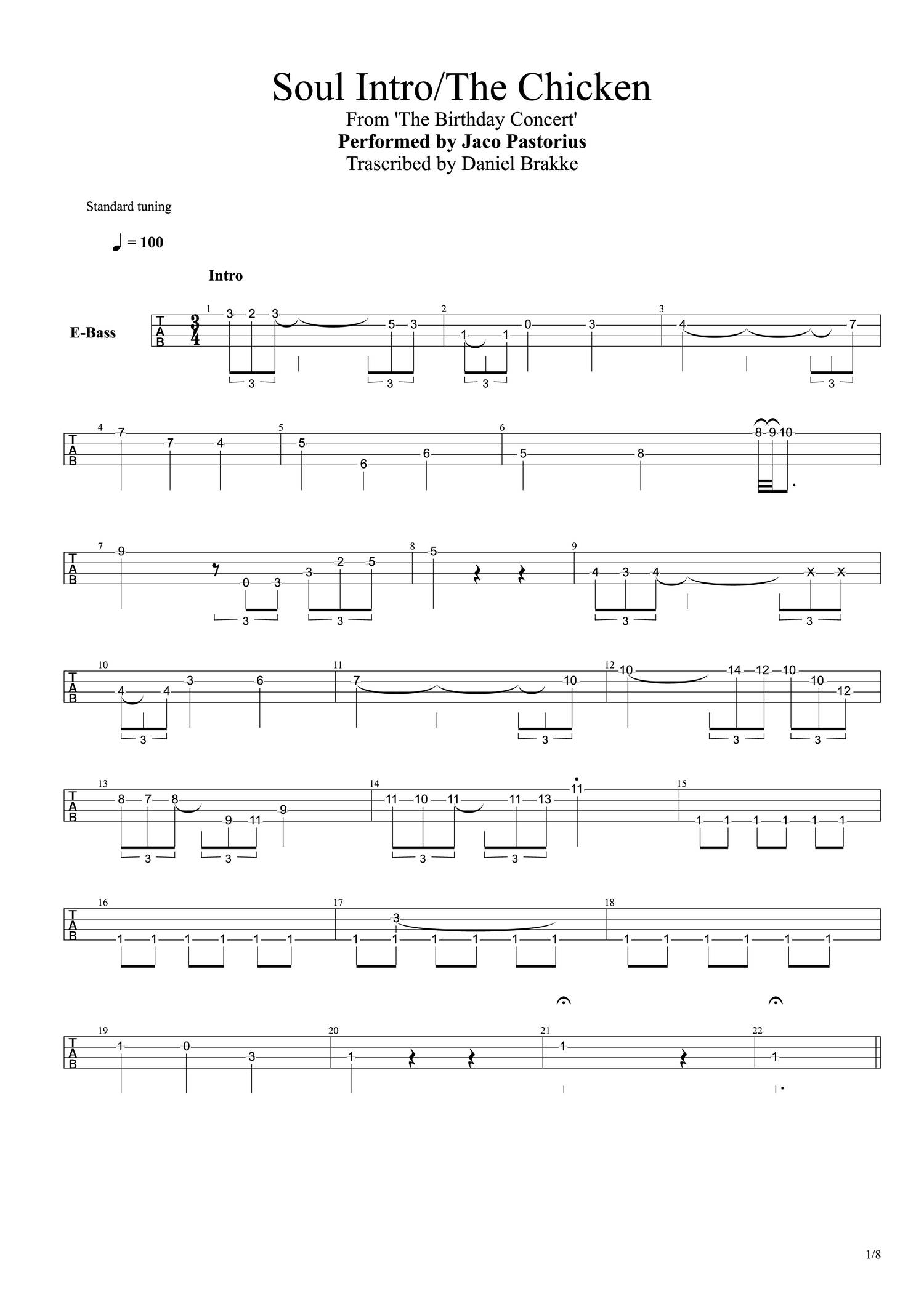 Soul Intro:The Chicken Bass Tab.pdf | DocDroid