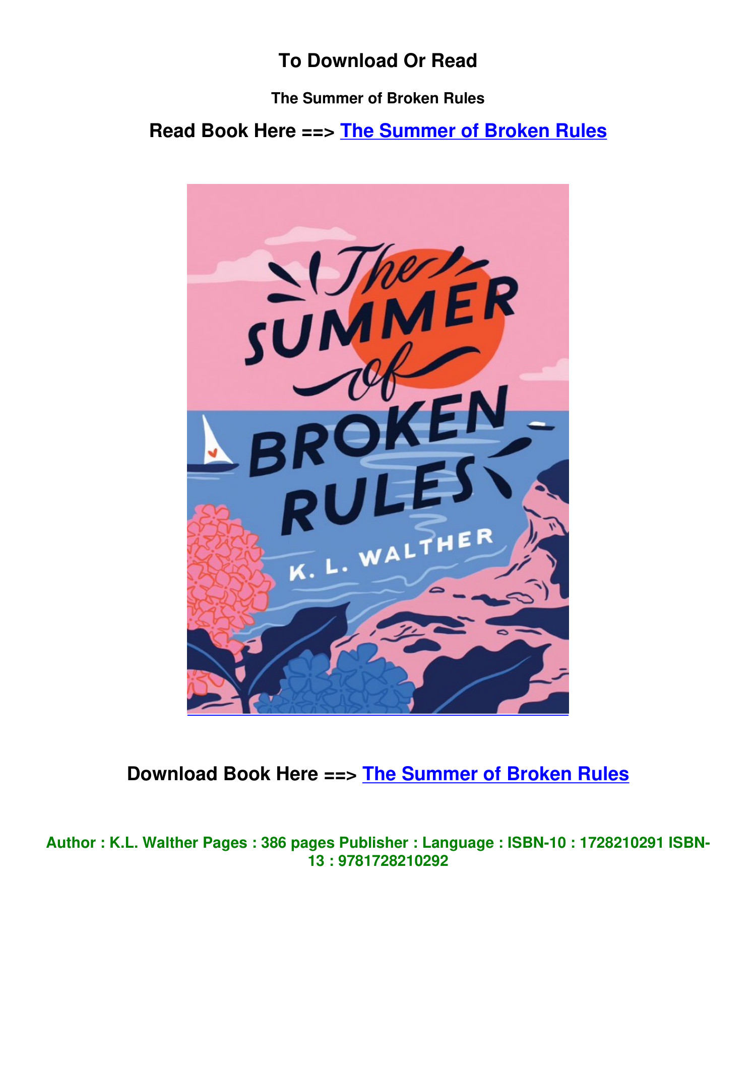 Download pdf The Summer of Broken Rules by K L Walther.pdf | DocDroid